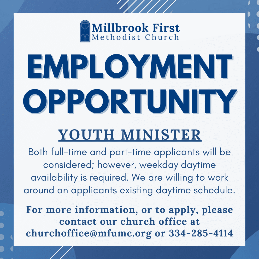 Millbrook First Methodist Church - Youth Minister _Jobs » Millbrook ...