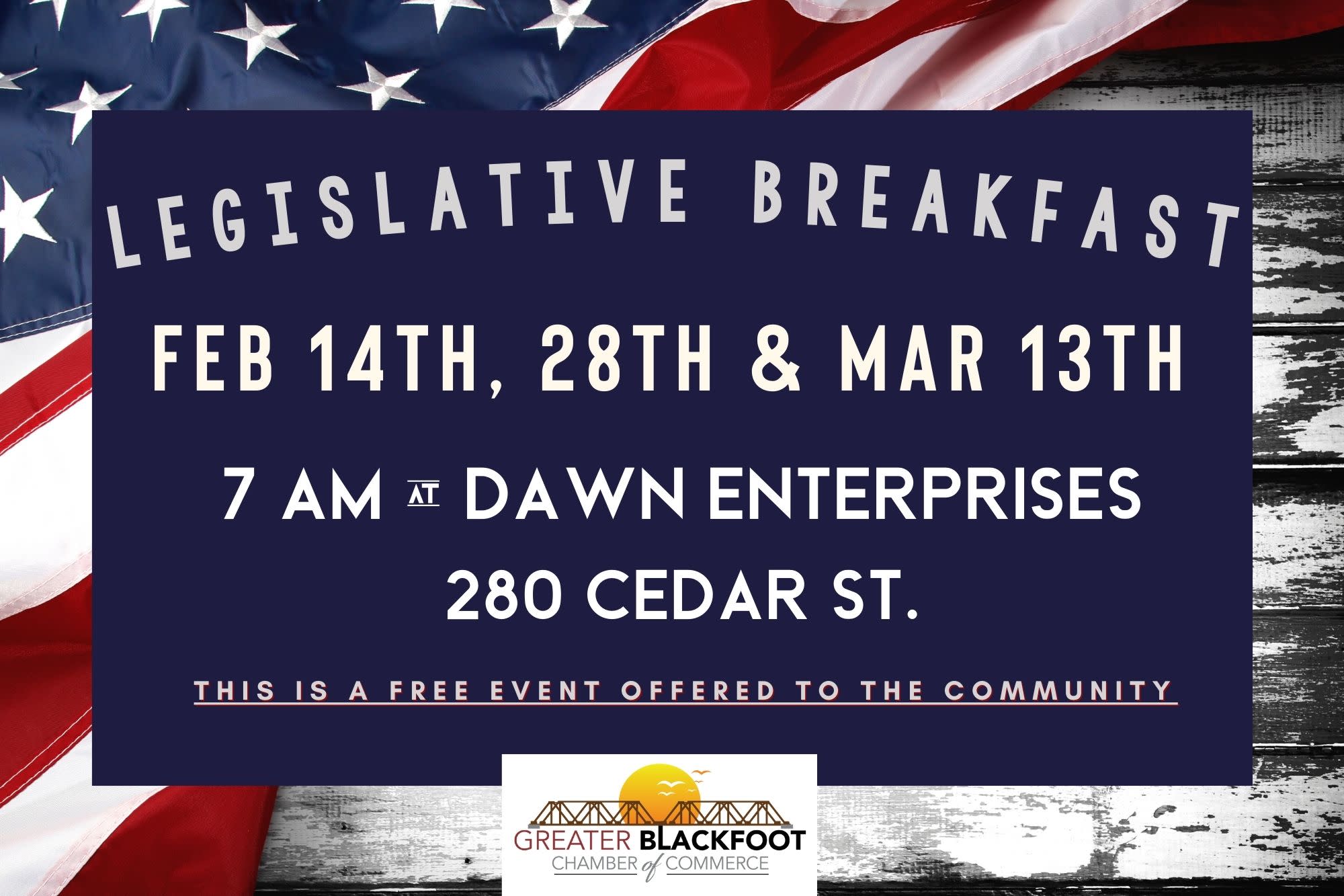 Legislative Breakfast | Greater Blackfoot Chamber of Commerce
