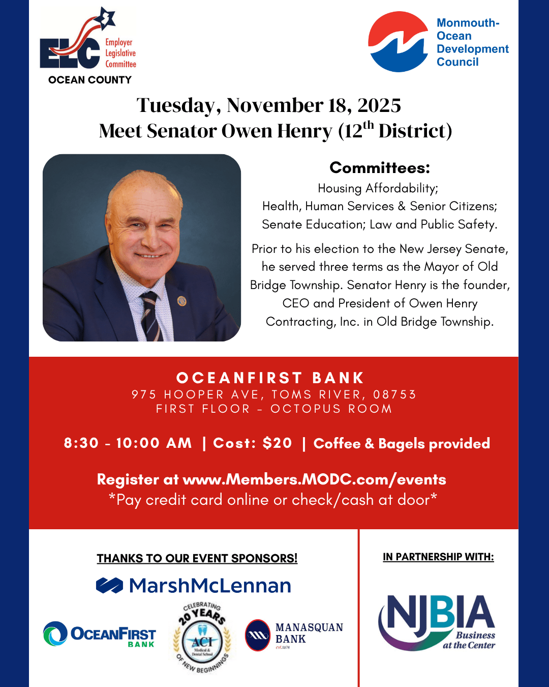 Ocean ELC - Senator Owen Henry Monmouth-Ocean Development Council