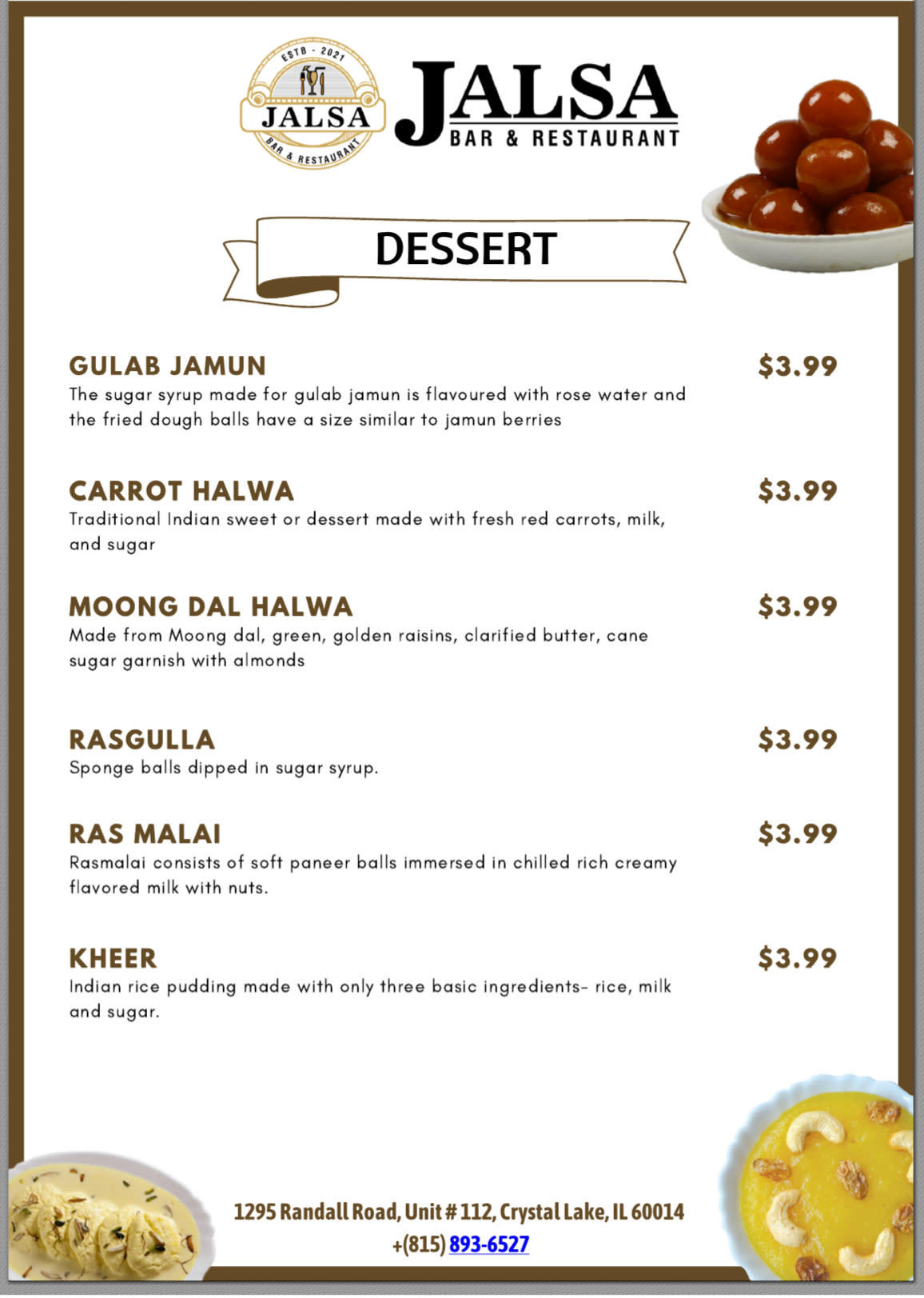 Jalsa Bar and Restaurant | Crystal Lake Chamber of Commerce