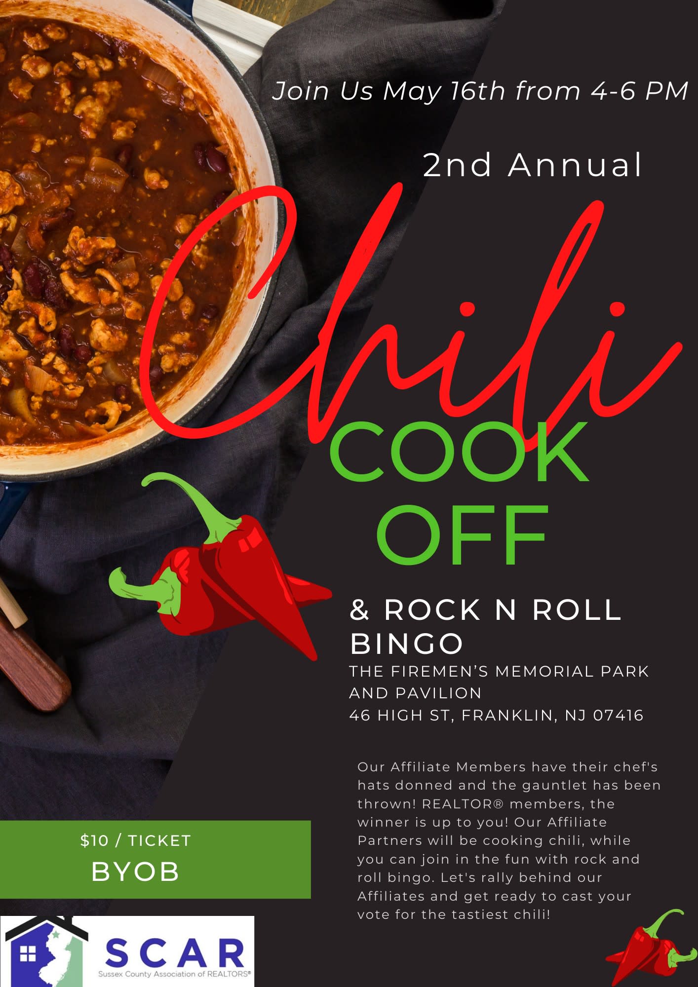 ** Postponed ** Chili Cookoff Challenge and Music Bingo - SCAR