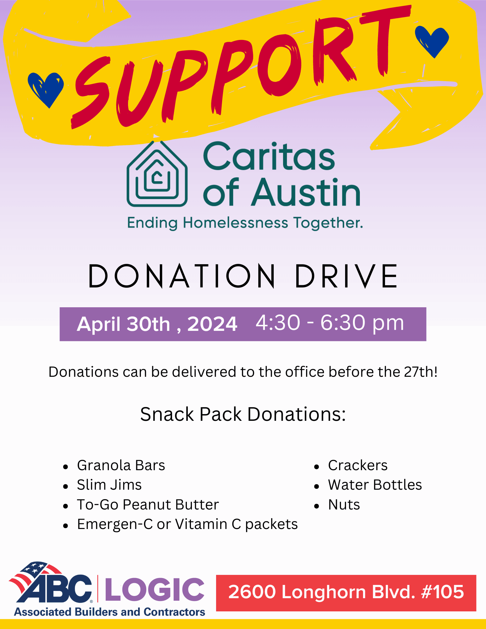 LOGIC - Caritas of Austin Donation Drive - ABC Central Texas