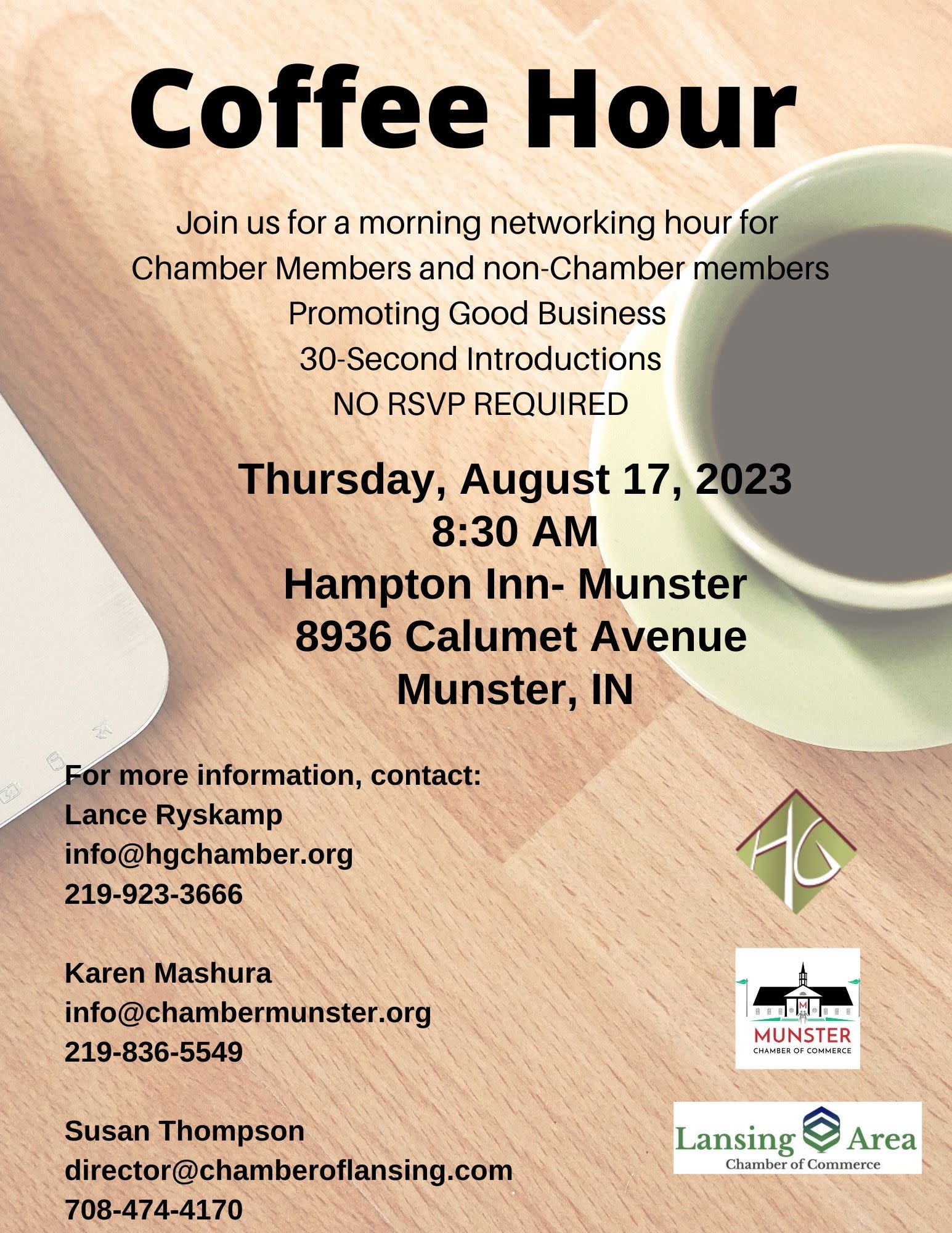 August Chamber Coffee Hour | Highland Griffith Chamber of Commerce