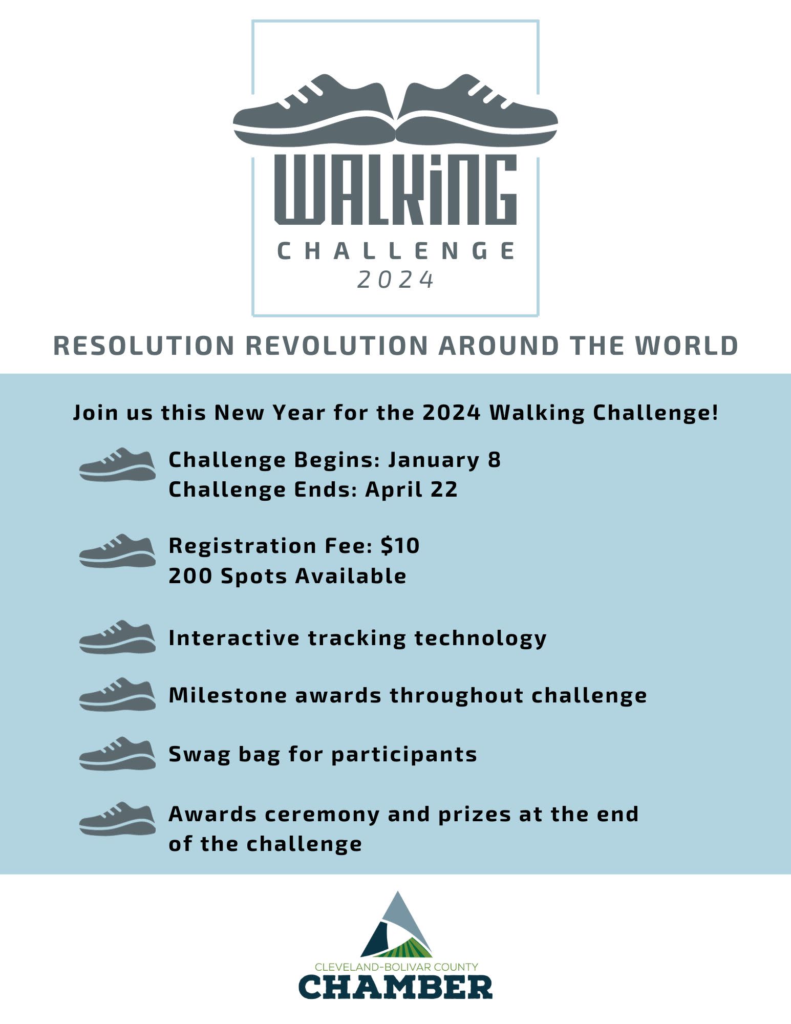2024 Walking Challenge Title | Cleveland-Bolivar County Chamber of Commerce