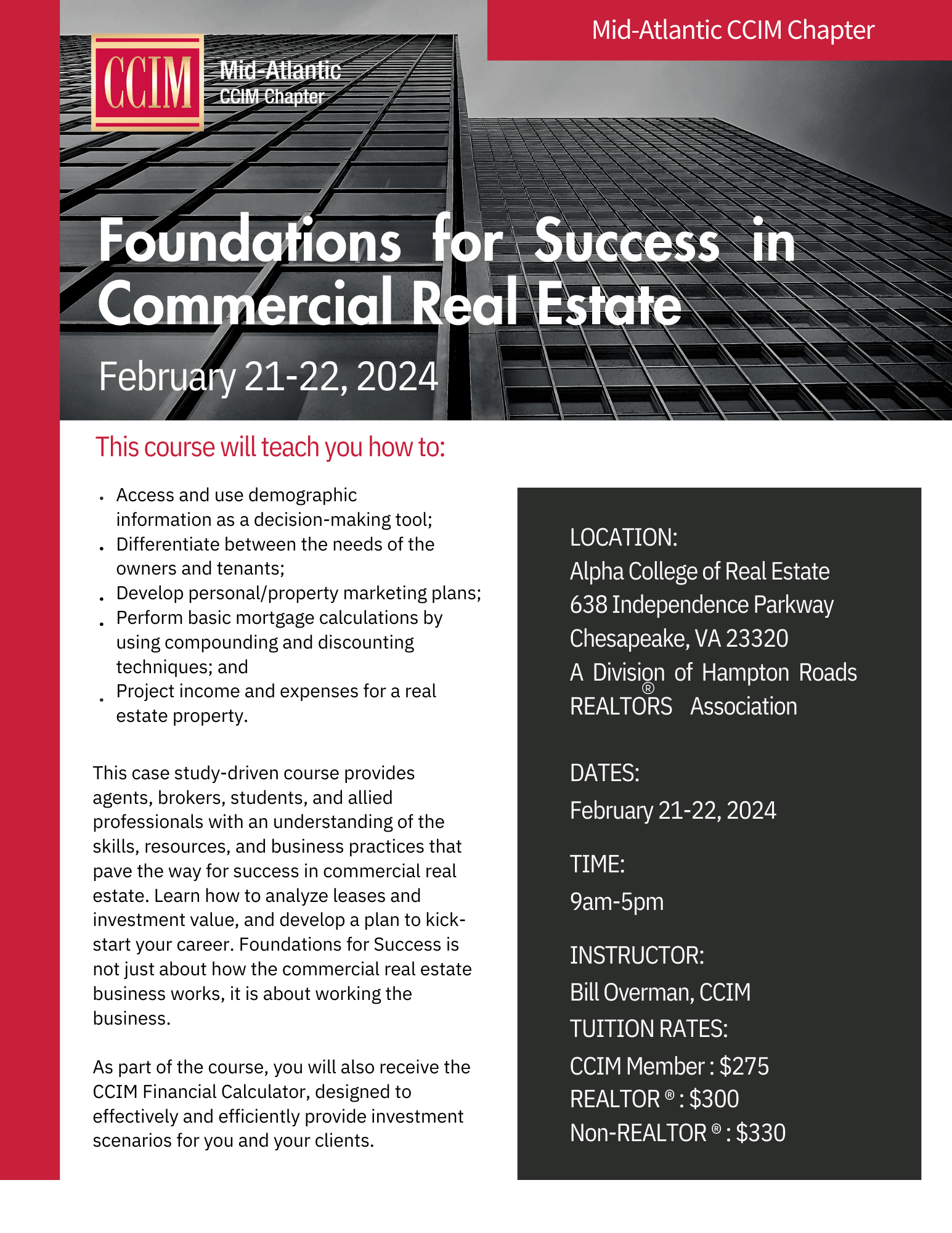 CCIM Foundations for Success in Commercial Real Estate - Hampton Roads ...
