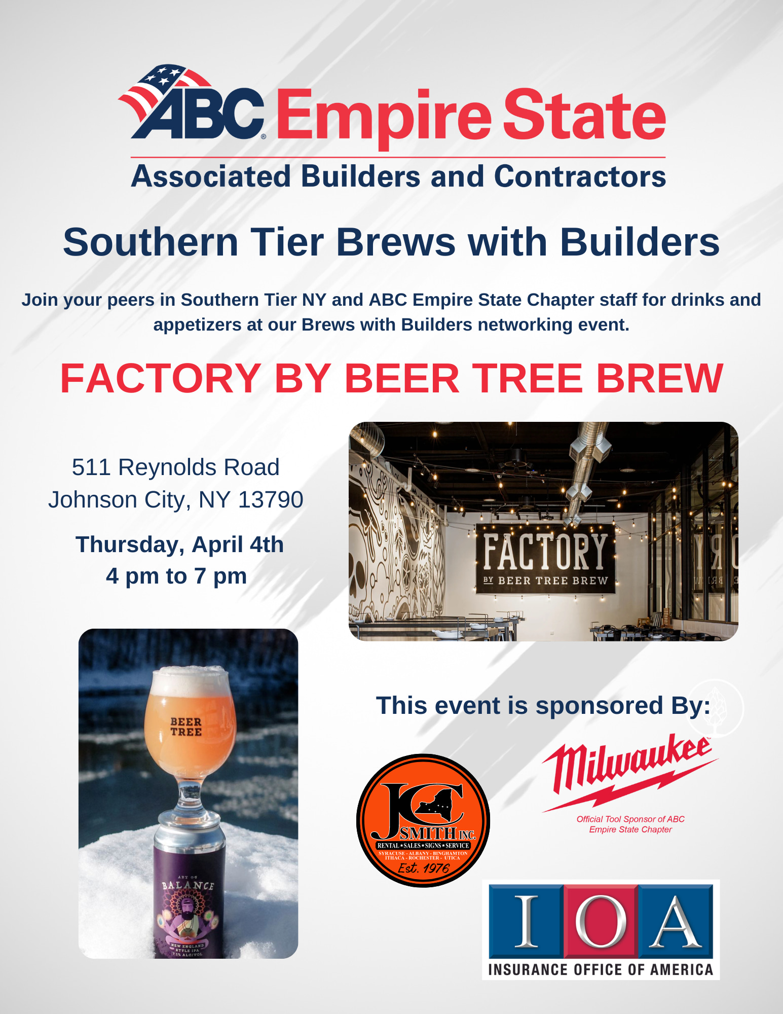 CNY Brews with Builders April 4th - ABC-Empire State Chapter | ABCNYS