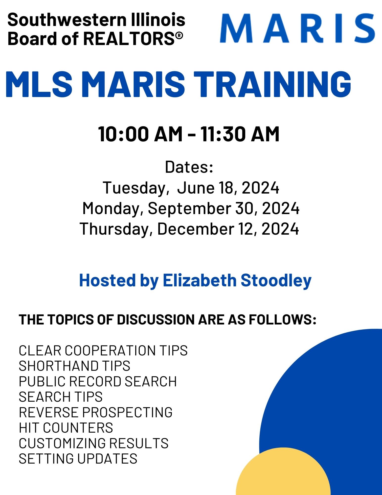 MARIS MLS Training - Southwestern Illinois Board of REALTORS® (SIBR)