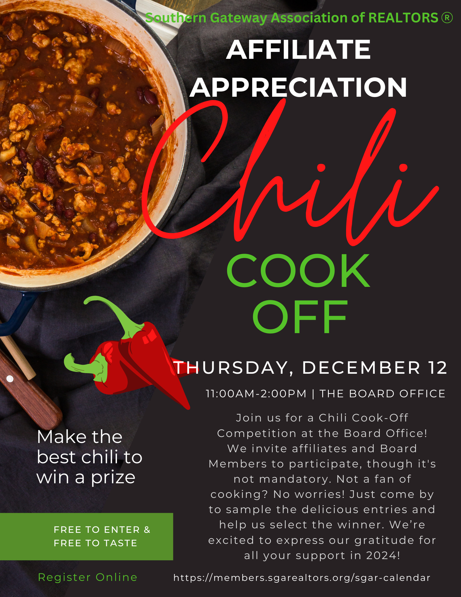 2024 Affiliate Appreciation Chili Cook Off - Southern Gateway ...