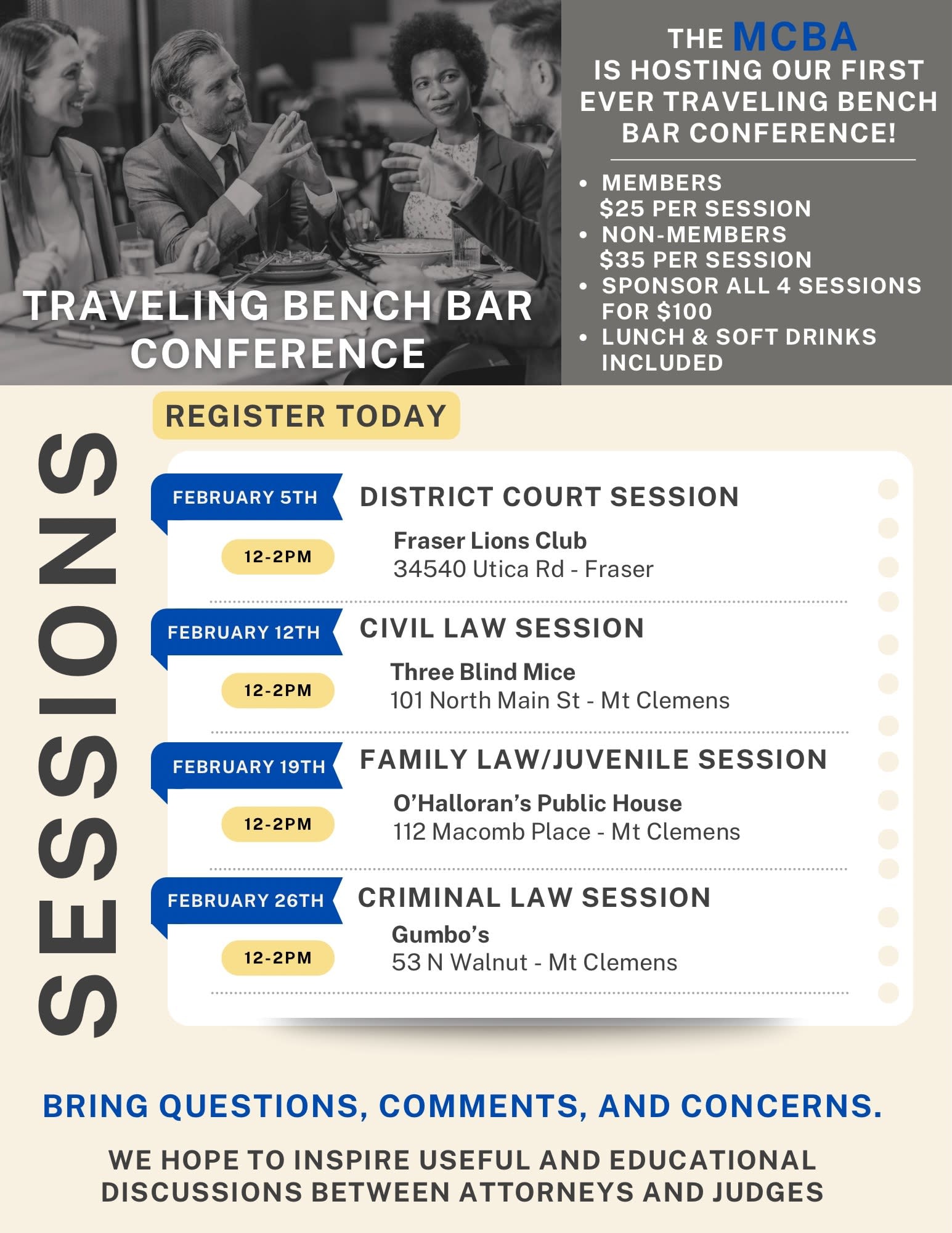 2025 MCBA Traveling Bench Bar Conference - Week 1 - Macomb County Bar Association