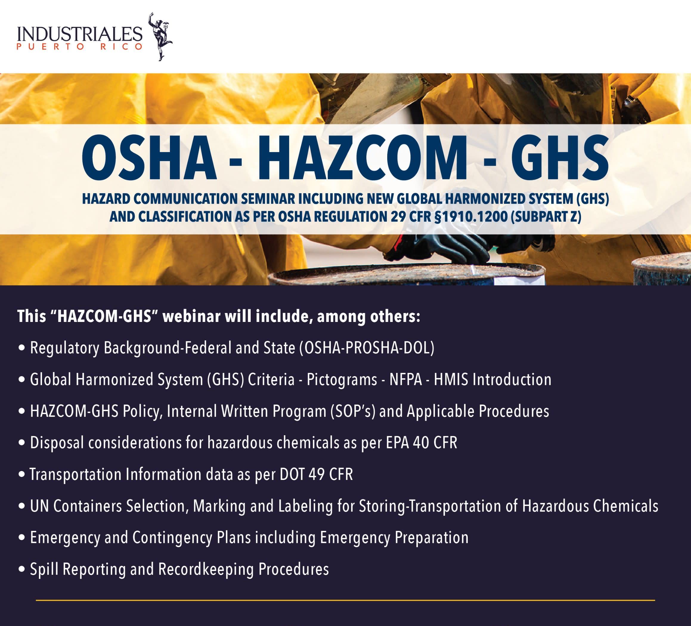 OSHA Hazcom- 4 horas con certificación/30 de abril - Event Registration
