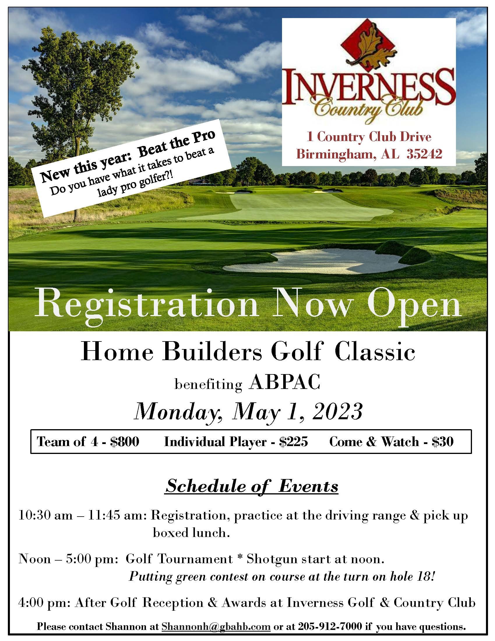 Home Builders Golf Classic benefitting ABPAC Birmingham Builders of Alabama