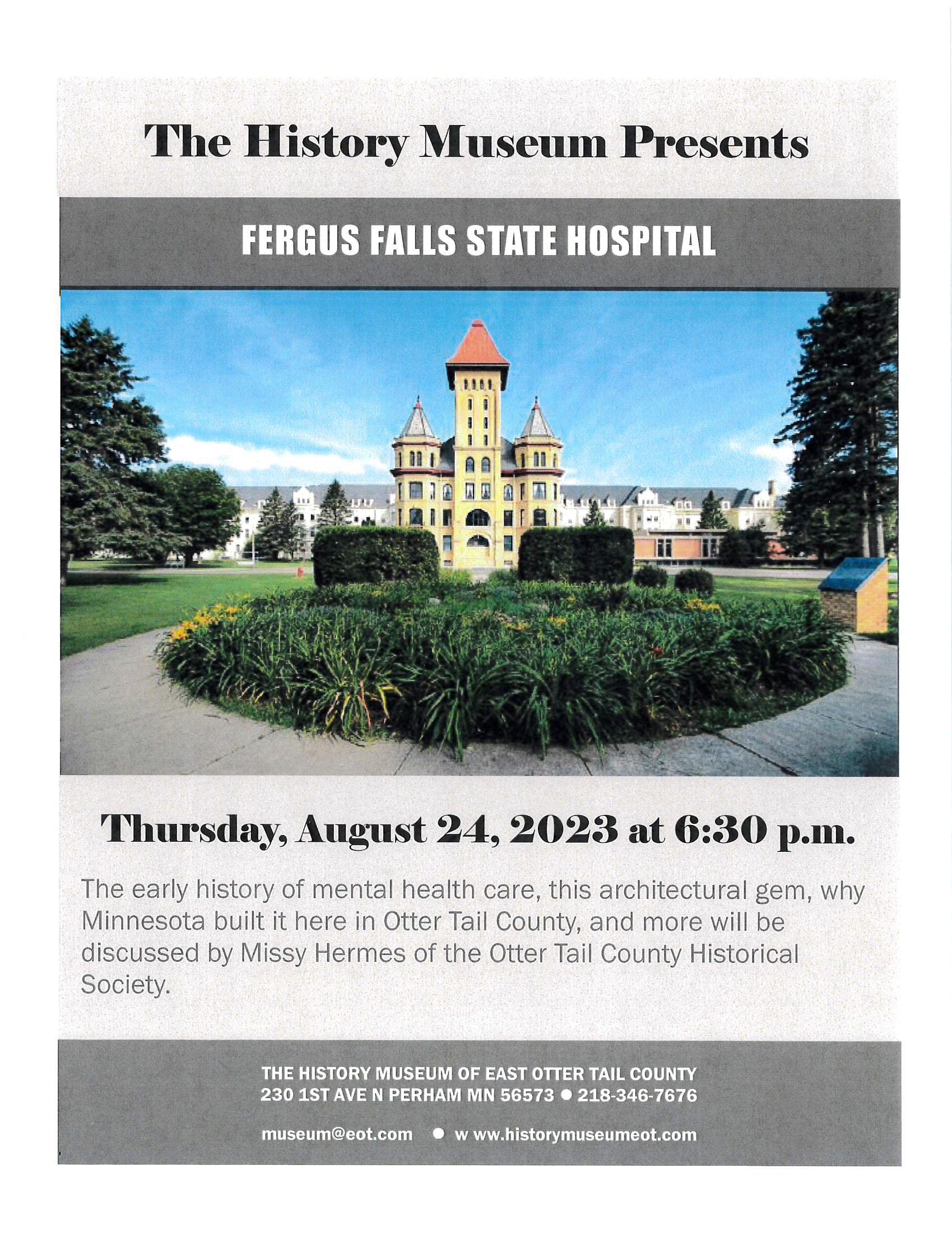 Fergus Falls State Hospital Presentation in Perham - Perham Area ...