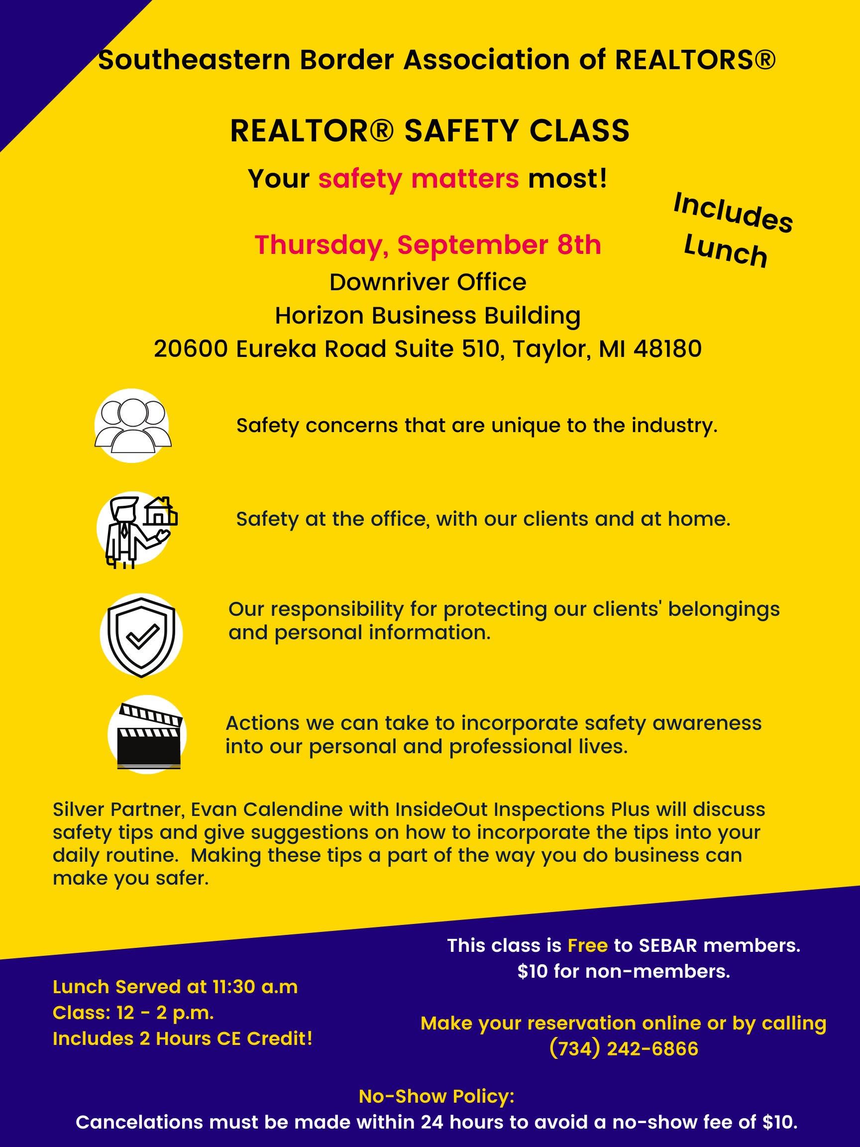 REALTOR Safety Class SEBAR Education Classes - Southeastern Border ...