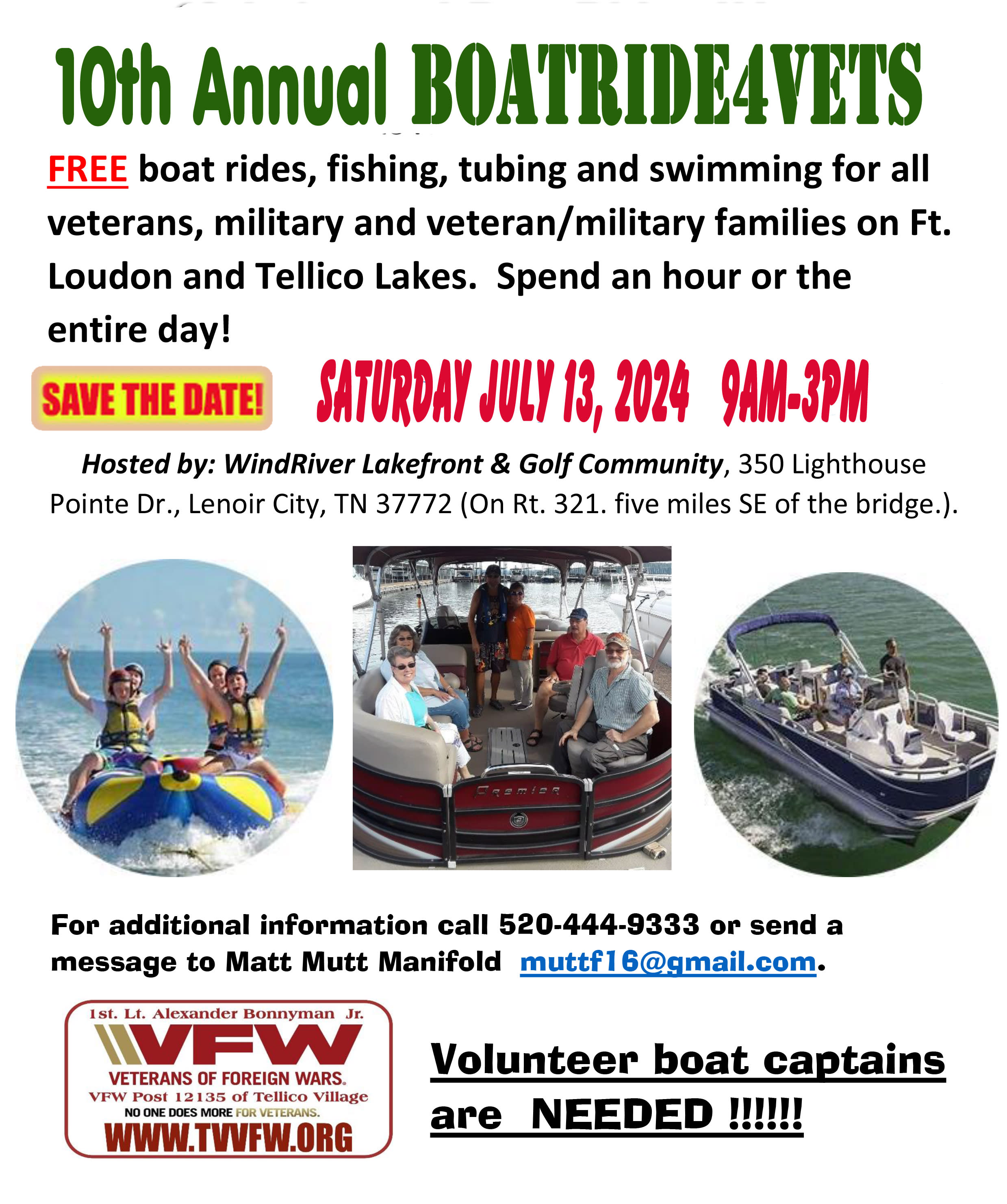 10th Annual Boat Ride 4 Vets - Loudon County Chamber of Commerce