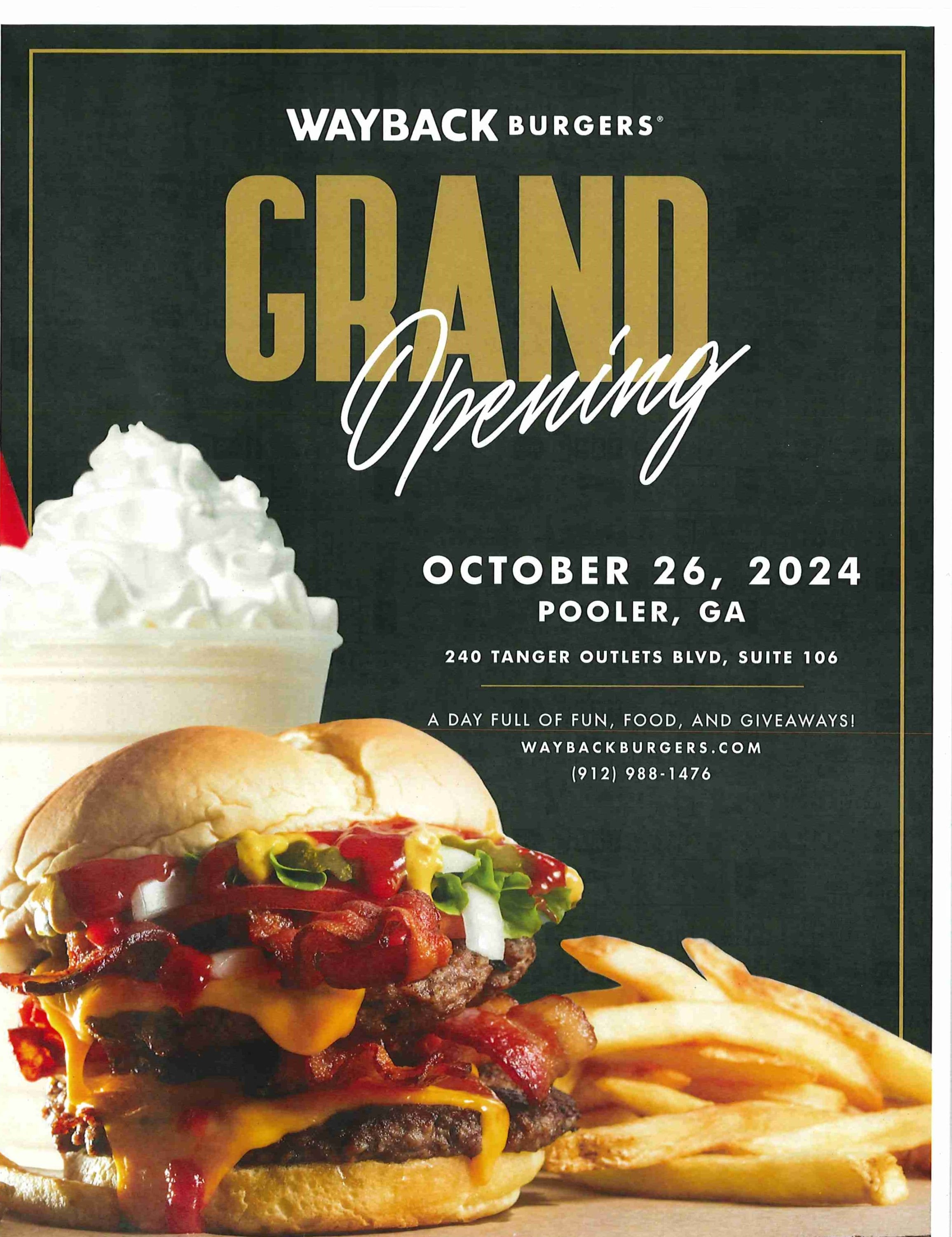 Grand Opening Wayback Burger -Tanger Outlets Events & Calendar ...