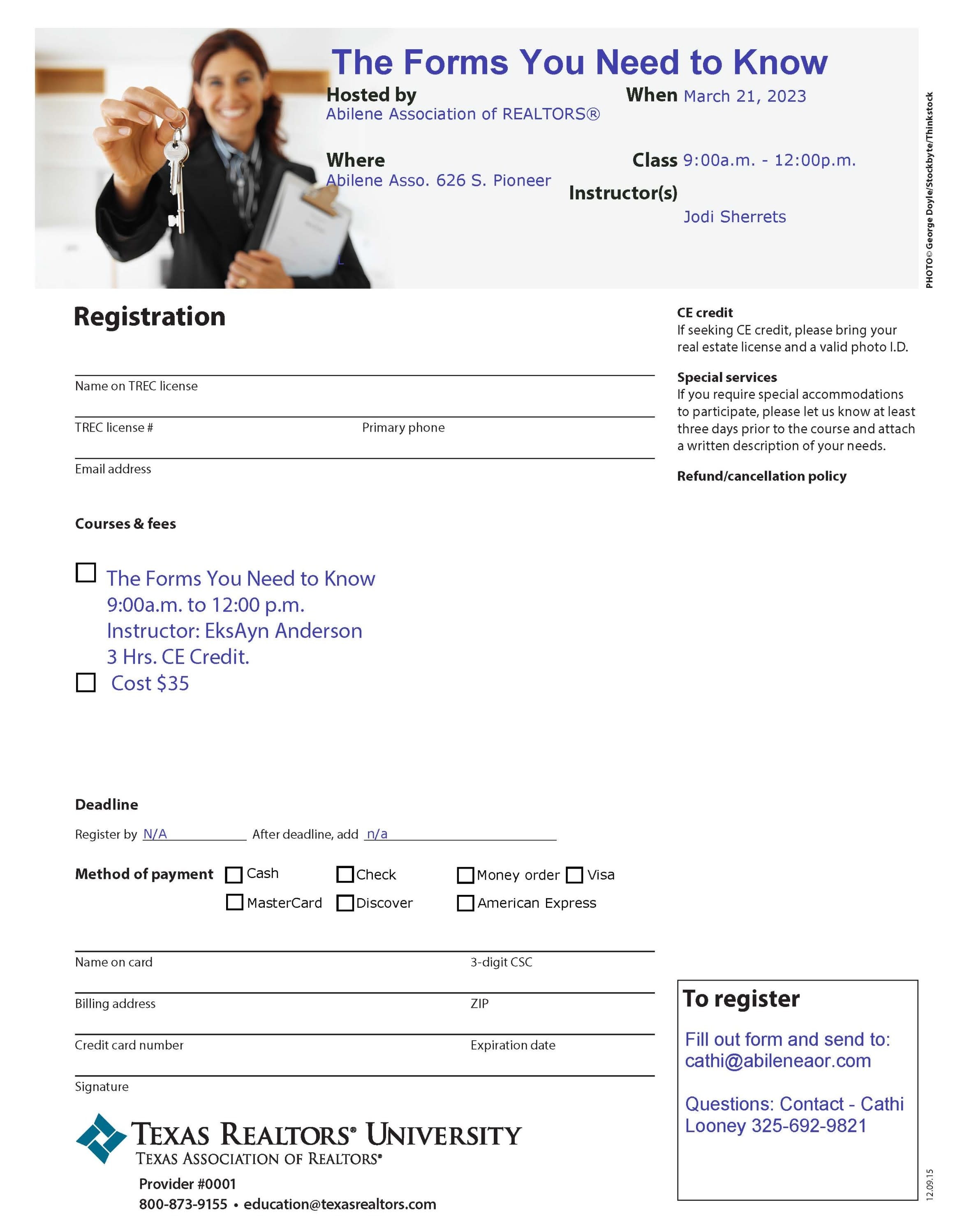 The Forms You Need to Know - Abilene Association of REALTORS®