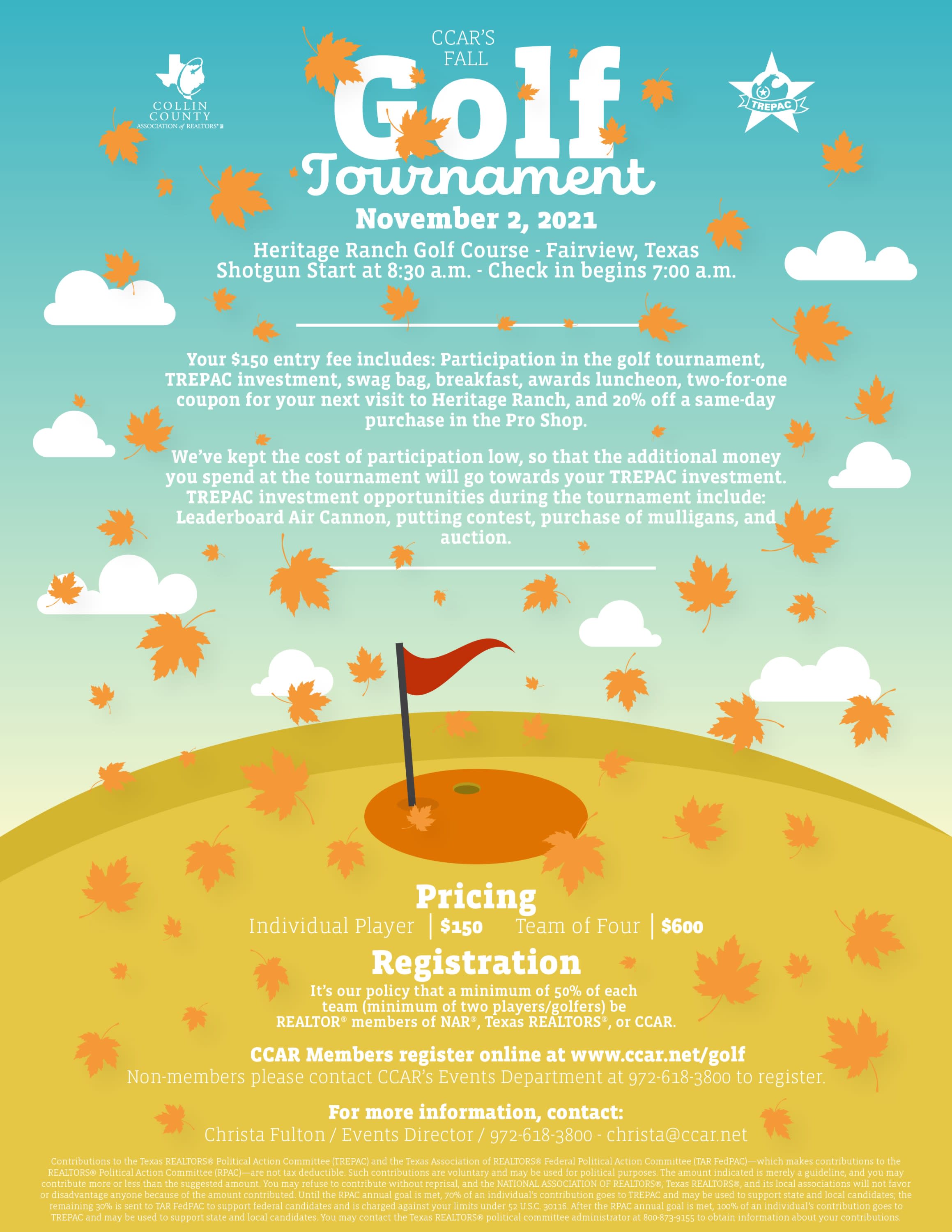 POSTOPNED: CCAR's Fall Golf Tournament - Collin County Area REALTORS®