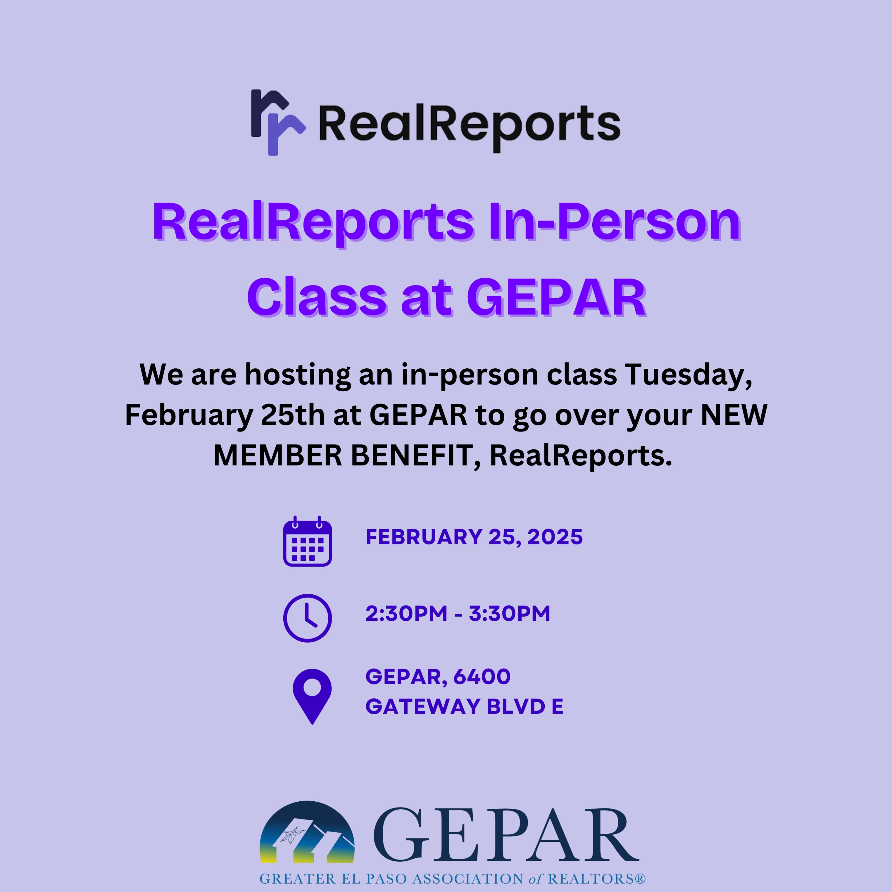 Real Reports In Person Class - Greater El Paso Association of REALTORS ...