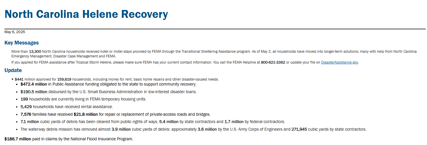 Disaster Fact Sheet ( DR4827) - May 6, 2025 - Rutherford County Chamber ...