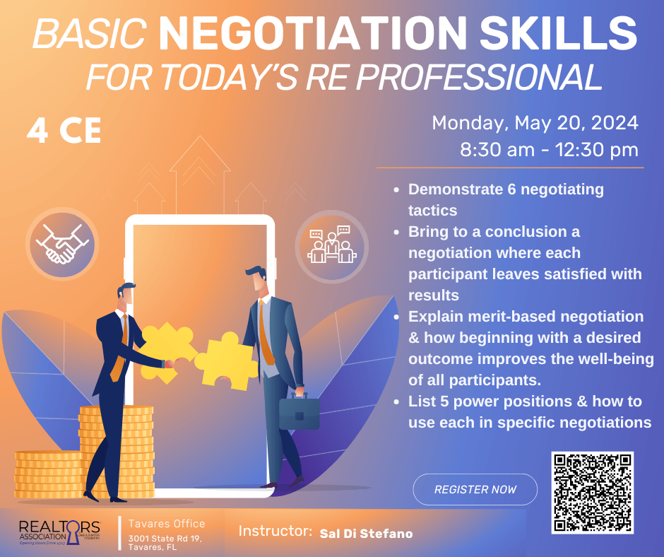 Basic Negotiating Skills for Today's Real Estate Professional - | RALSC