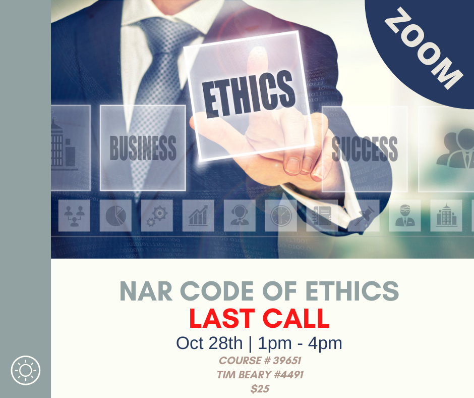 *ZOOM* NAR CODE OF ETHICS - LAST CALL - Greater Texoma Association of ...