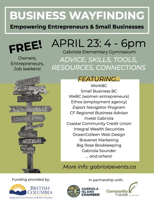 Gabriola Island Chamber of Commerce: Business Wayfinding Event Gabriola ...