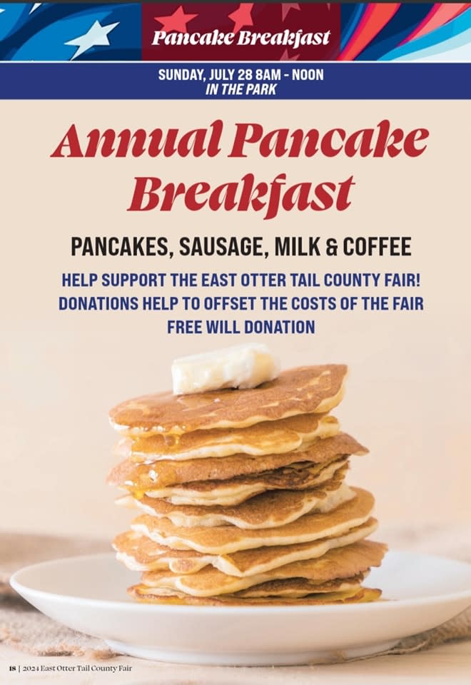 Pancake Breakfast at the Fair Event Calendar - Perham Area Chamber of ...