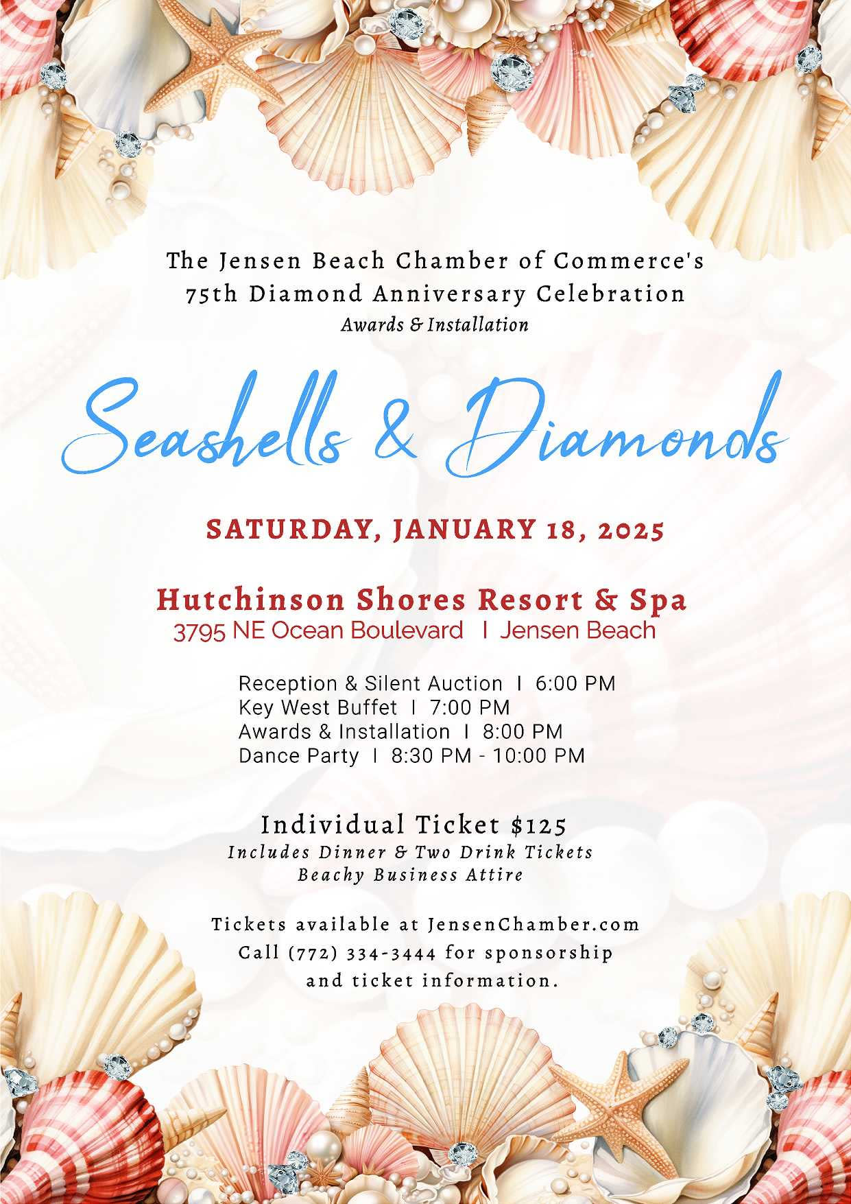75th Diamond Anniversary Seashells & Diamonds Celebration - Event ...