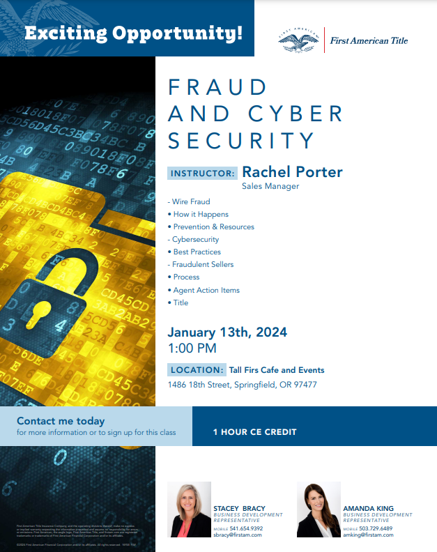 SR In Person Education | Fraud and Cyber Security w/ Rachel Porter of ...