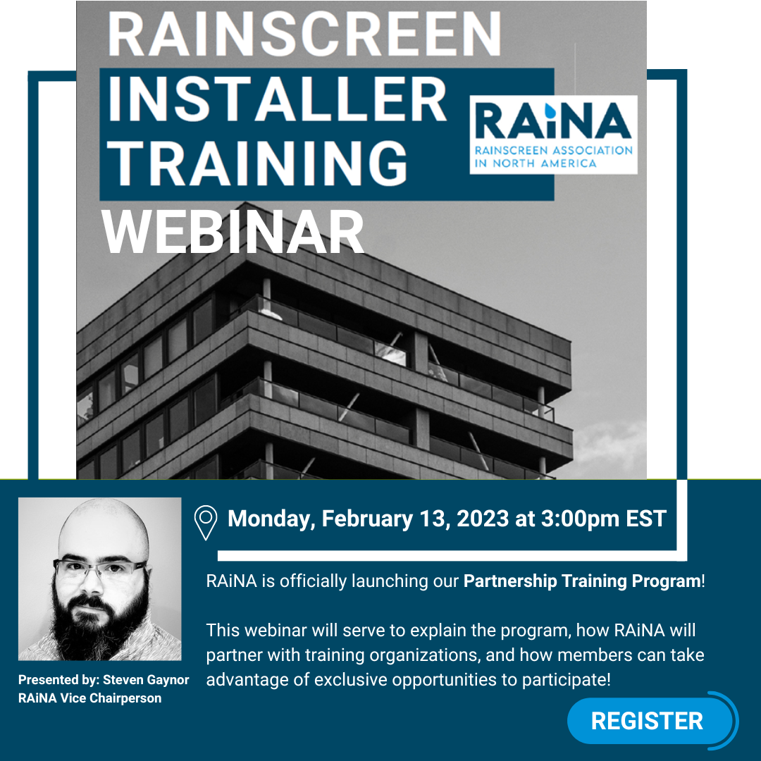 RAiNA - Installer Training Program Explained - Rainscreen Association in North America