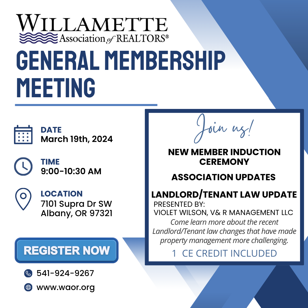 March General Membership Meeting - Willamette Association of REALTORS®