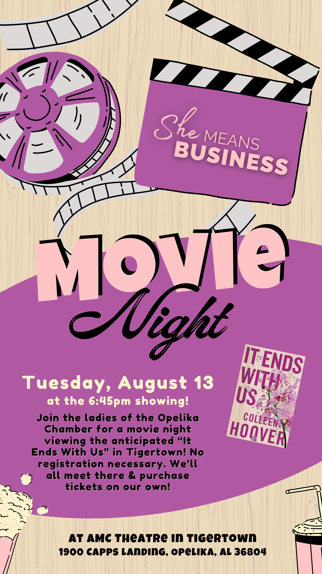 She Means Business Movie Night - Opelika Chamber of Commerce