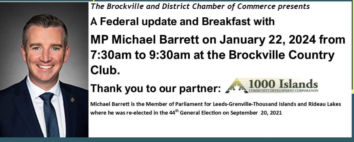 MP Barrett Update from the Federal Government and Breakfast Brockville ...
