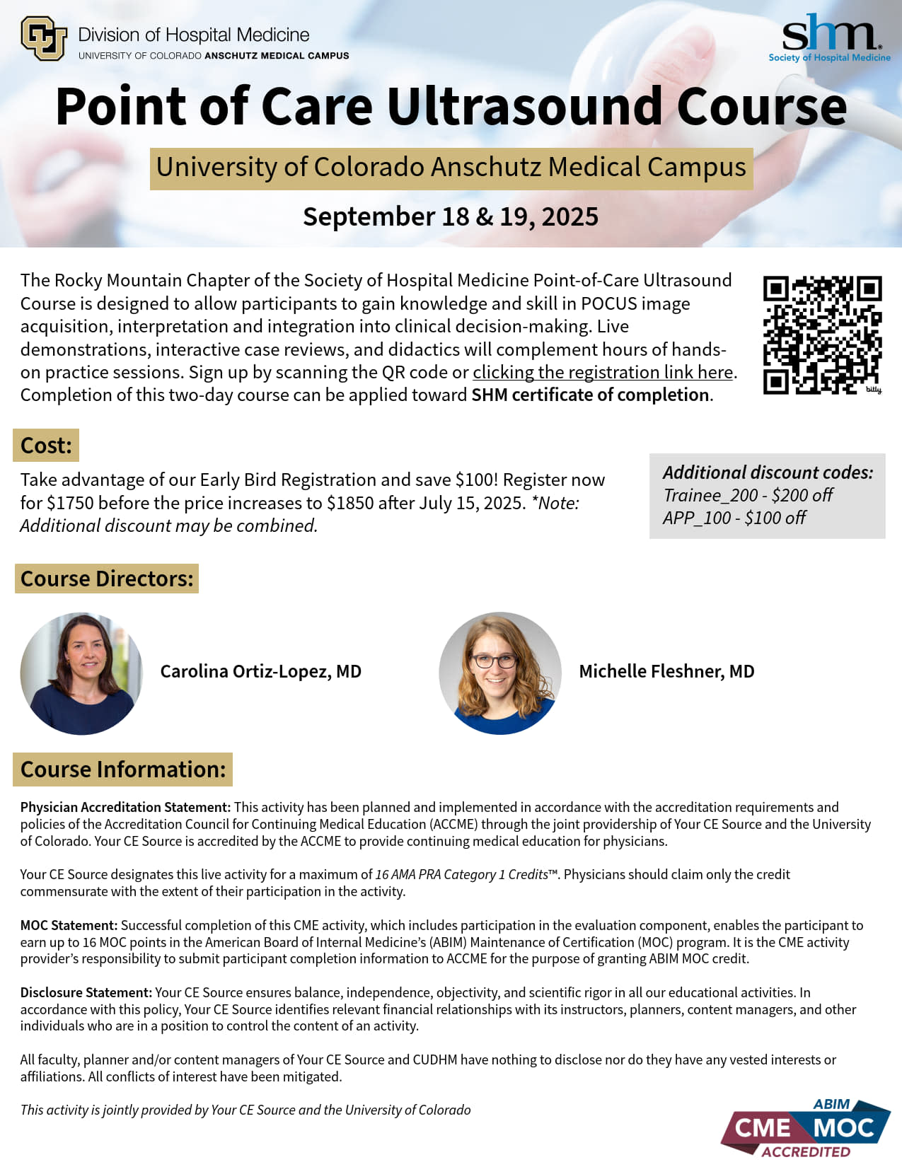 University of Colorado Anshutz Medical Campus Point of Care Ultrasound Course - Association Of ...