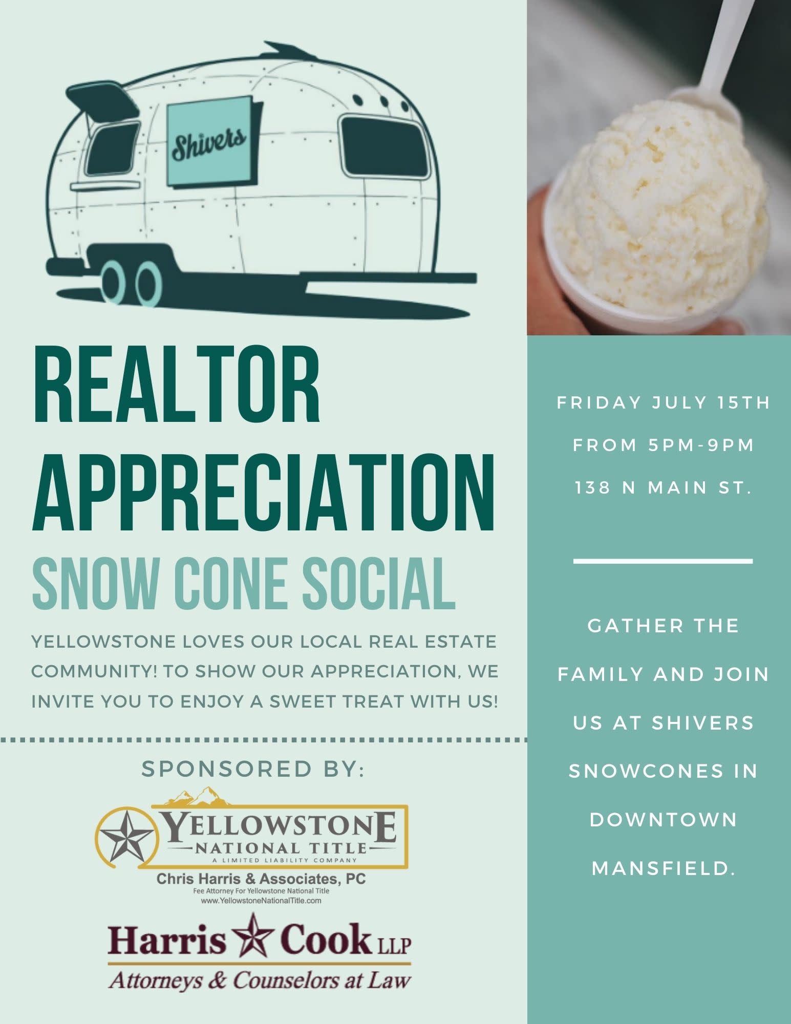 Realtor Appreciation Snow Cone Social - Mansfield Area Chamber of Commerce