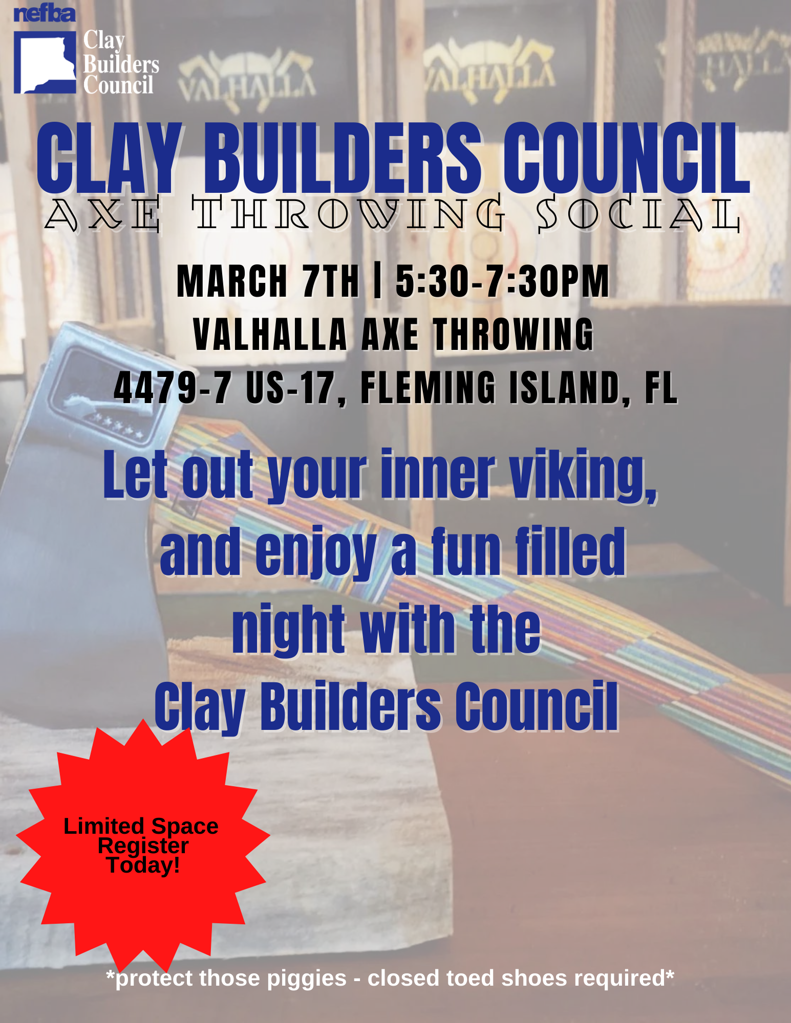 Clay Builders Council Axe Throwing Social - NEFBA