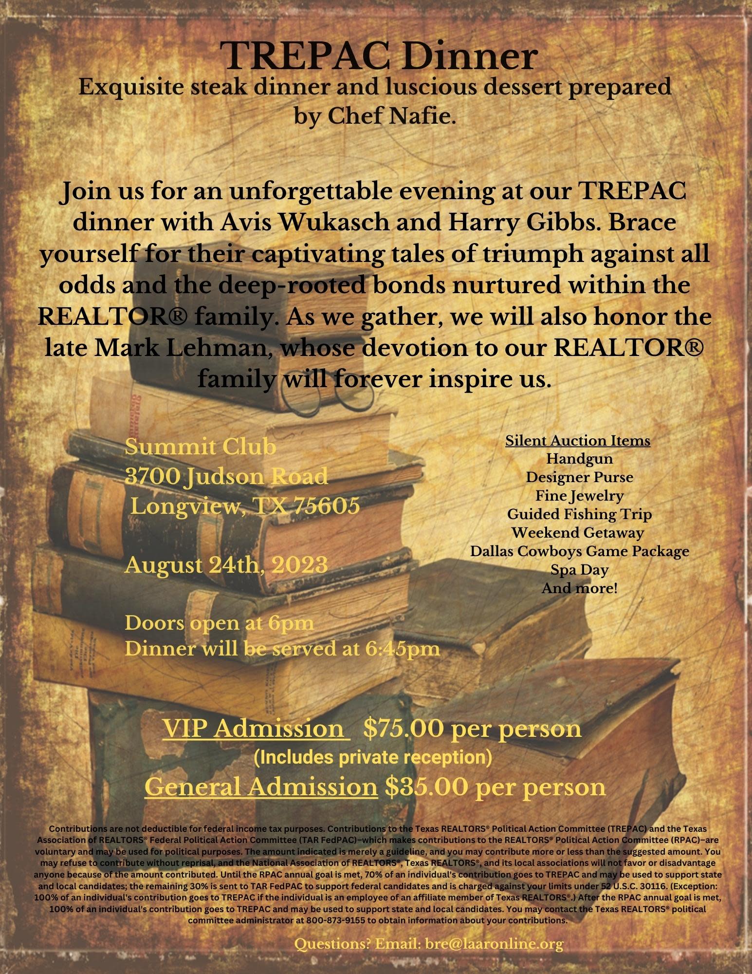 TREPAC Dinner - Longview Area Association of REALTORS®