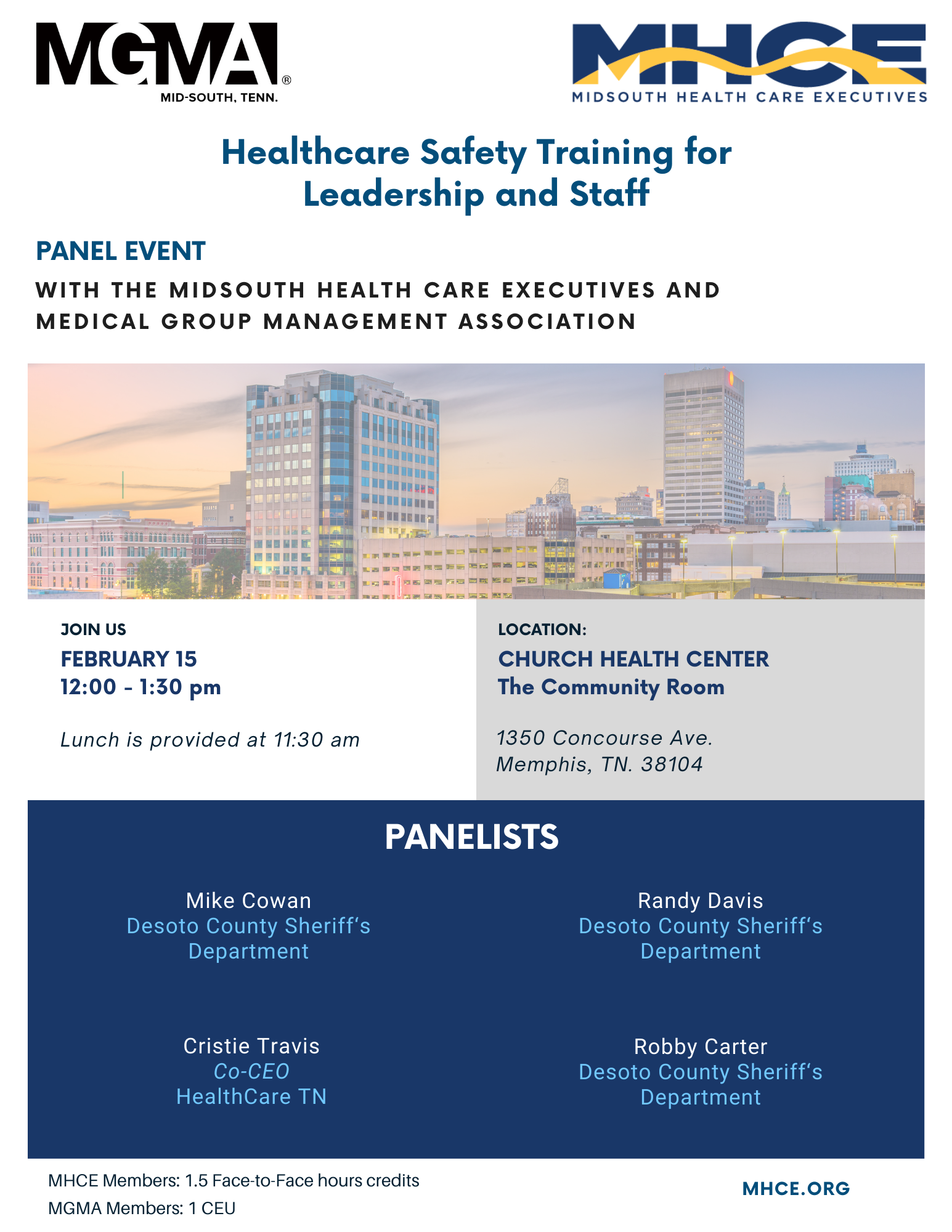 MGMA & MHCE Healthcare Safety - Event Registration