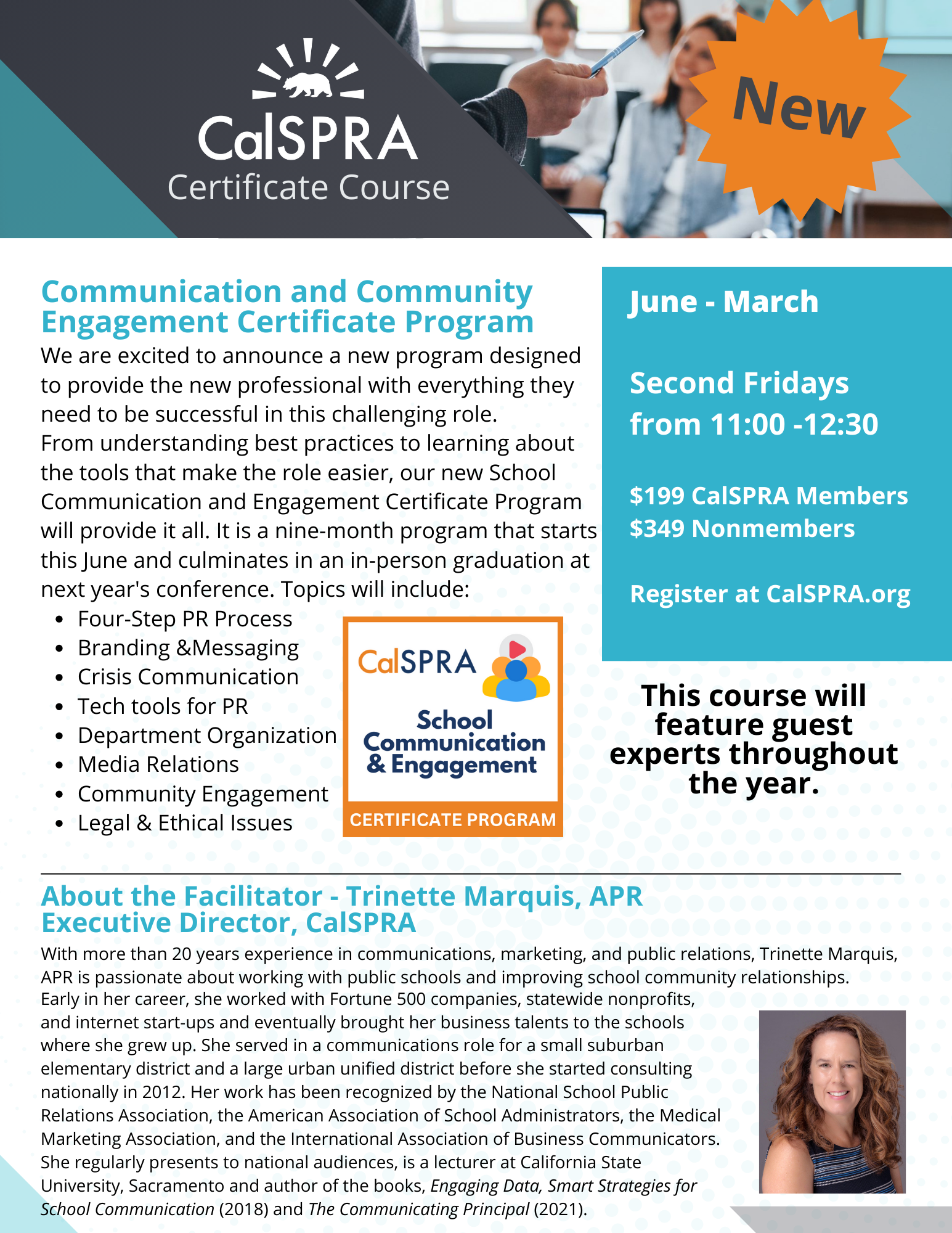 CalSPRA School Communication and Community Engagement Certificate Program - Event Registration