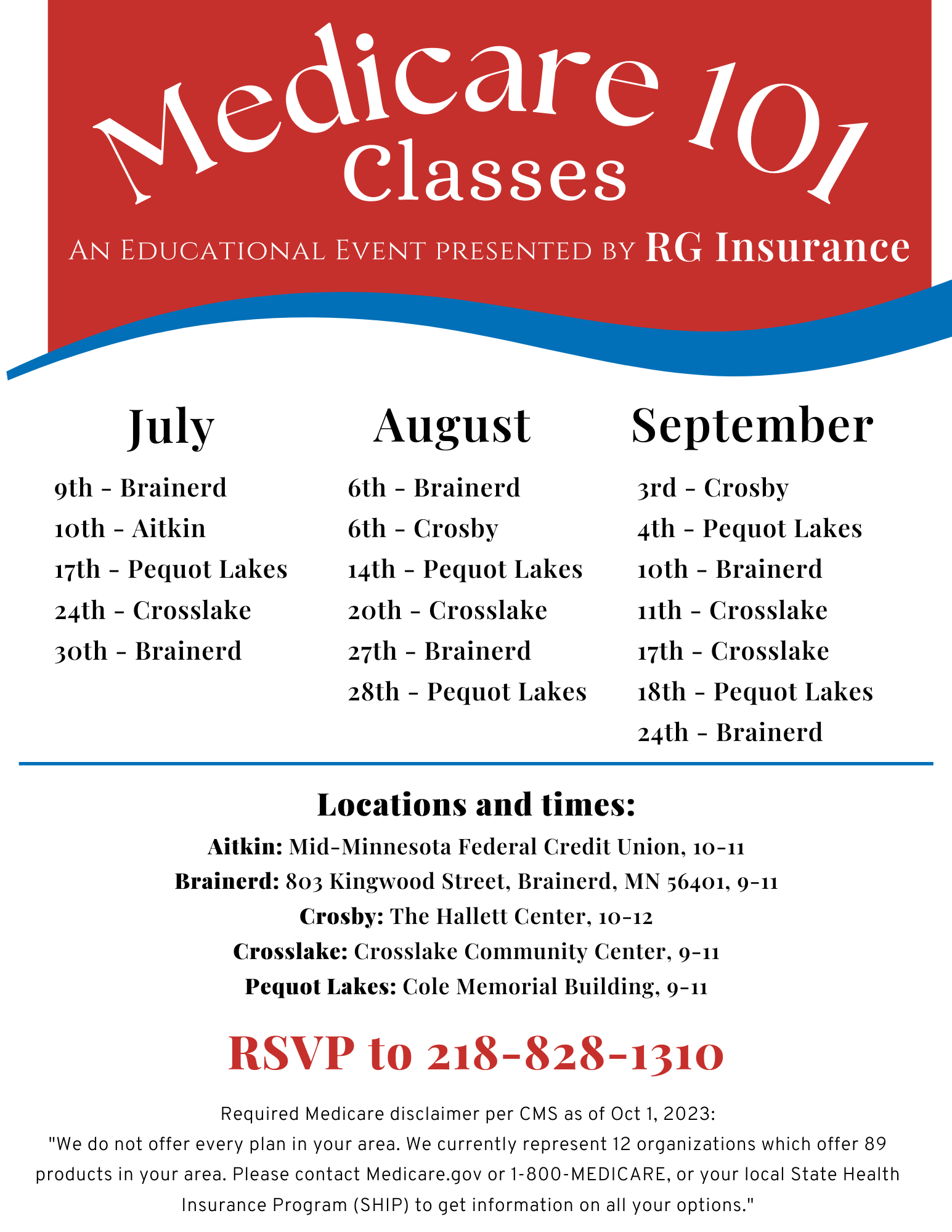 Medicare 101 Class CM - Crosslake Minnesota