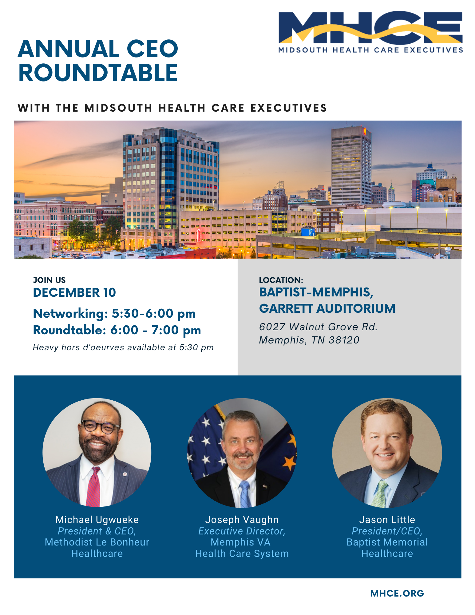 MHCE CEO Roundtable - Event Registration