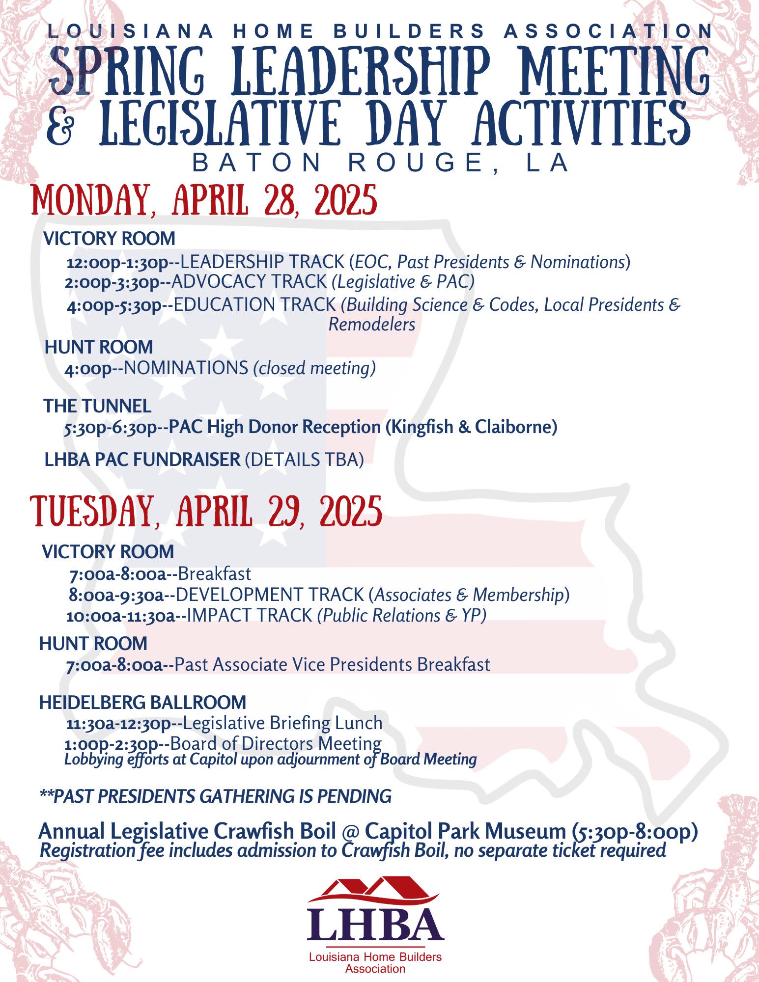 Spring 2025 Meetings - Event Registration