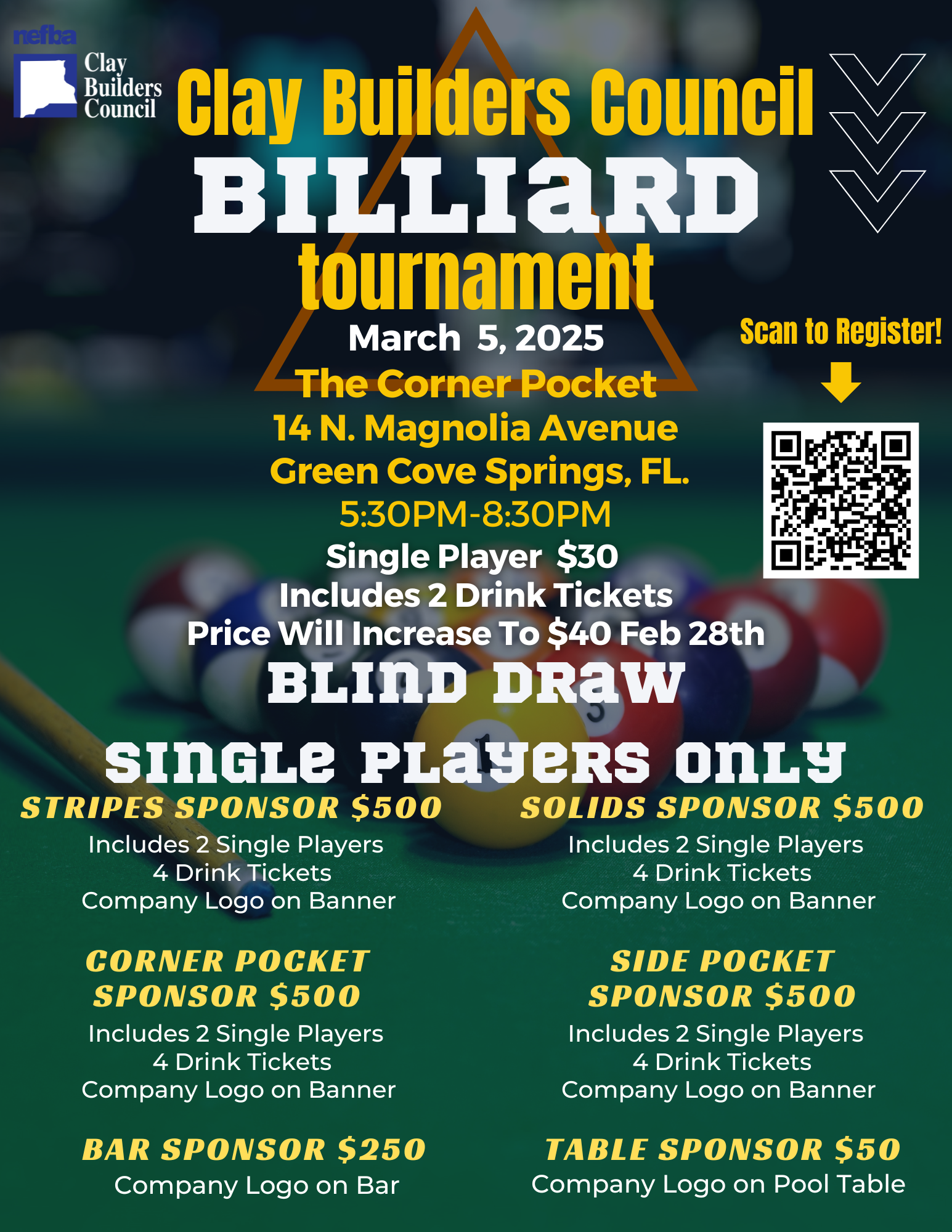 Clay Builders Council Billiards Tournament - NEFBA