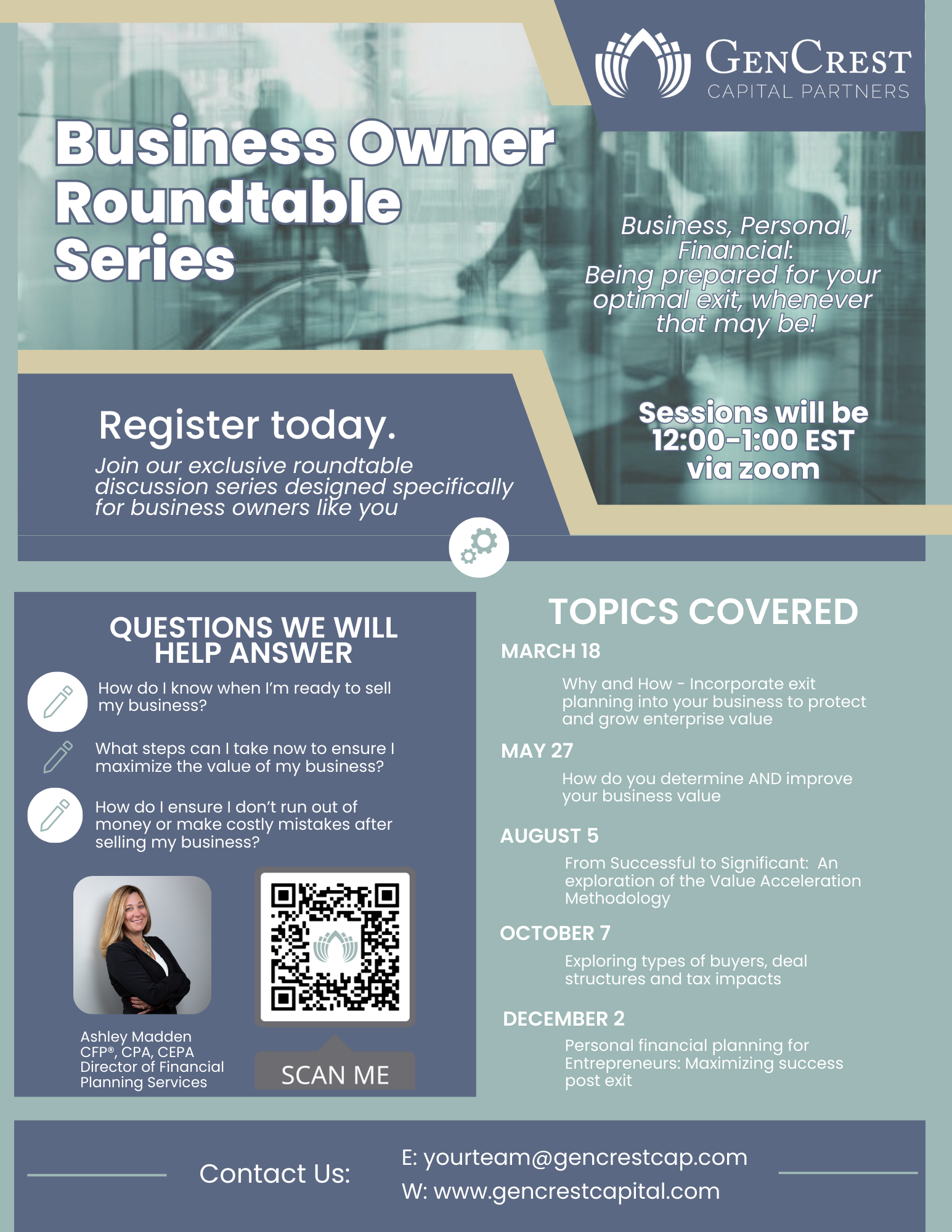 Business Owner Roundtable Series (Zoom) - "How and Why - Grow value in ...