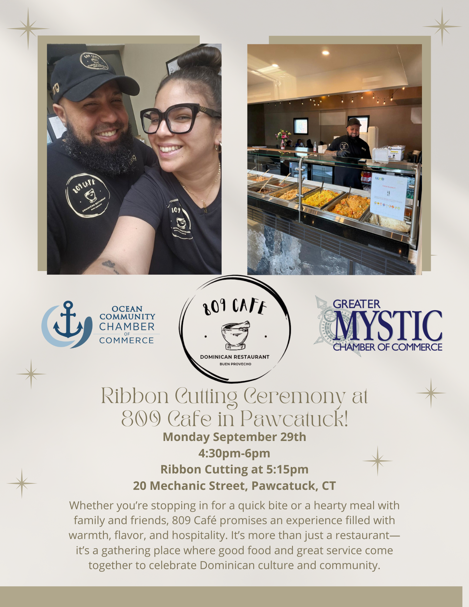 809 Cafe Ribbon Cutting - Greater Mystic Chamber of Commerce - CT