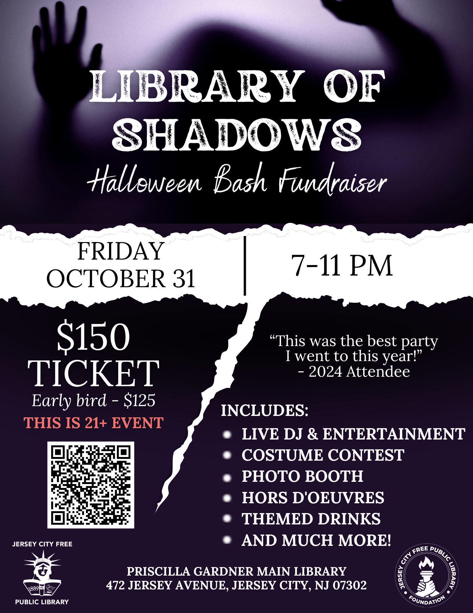 JC Free Public Library: Library of Shadows Halloween Bash Fundraiser ...