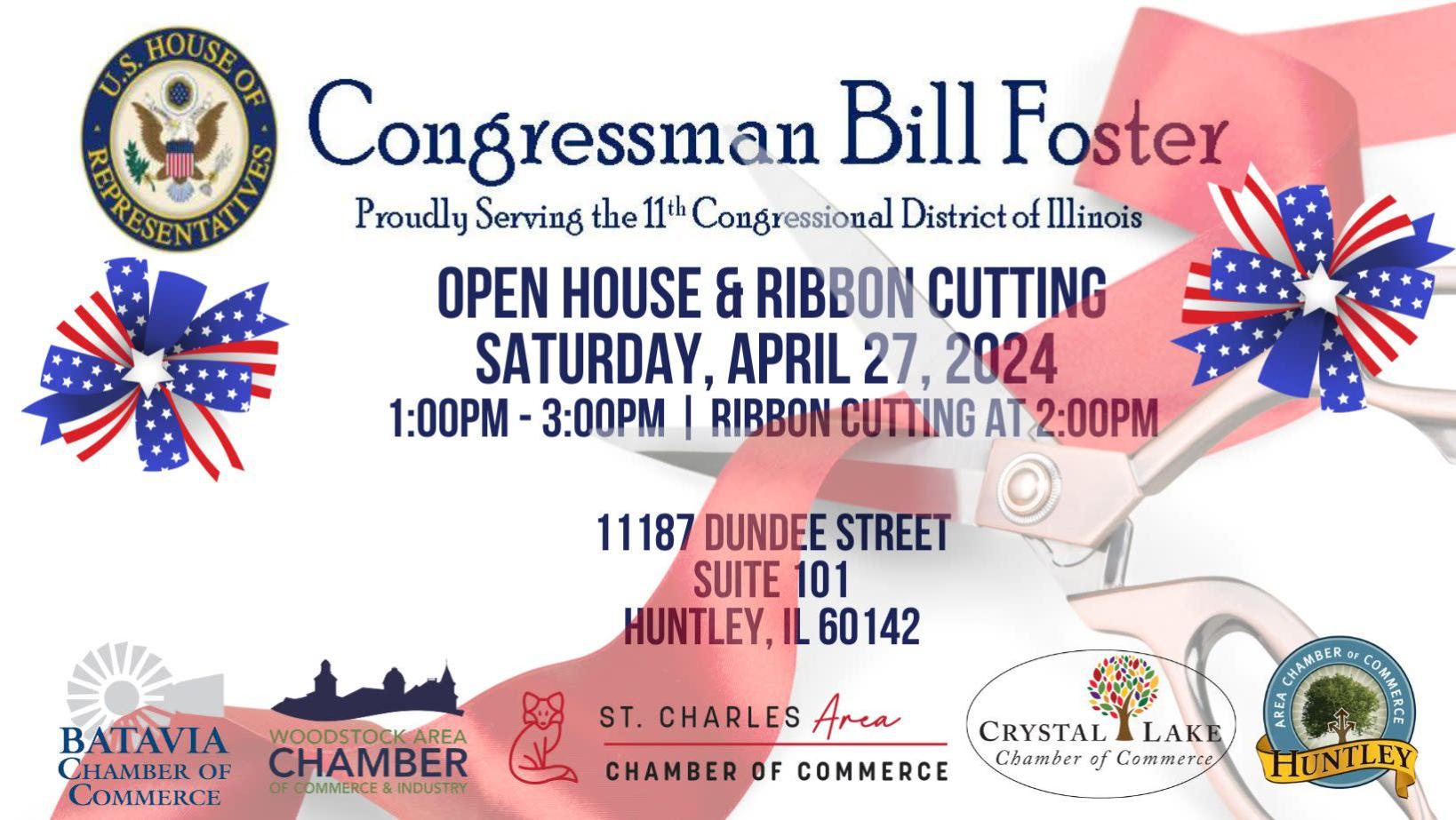 Congressman Bill Foster Open House & Ribbon Cutting Events | Crystal ...