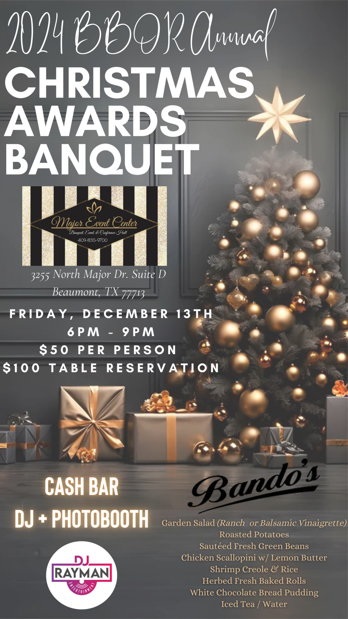 BBOR CHRISTMAS PARTY @ THE MAJOR EVENT CENTER - Event Registration