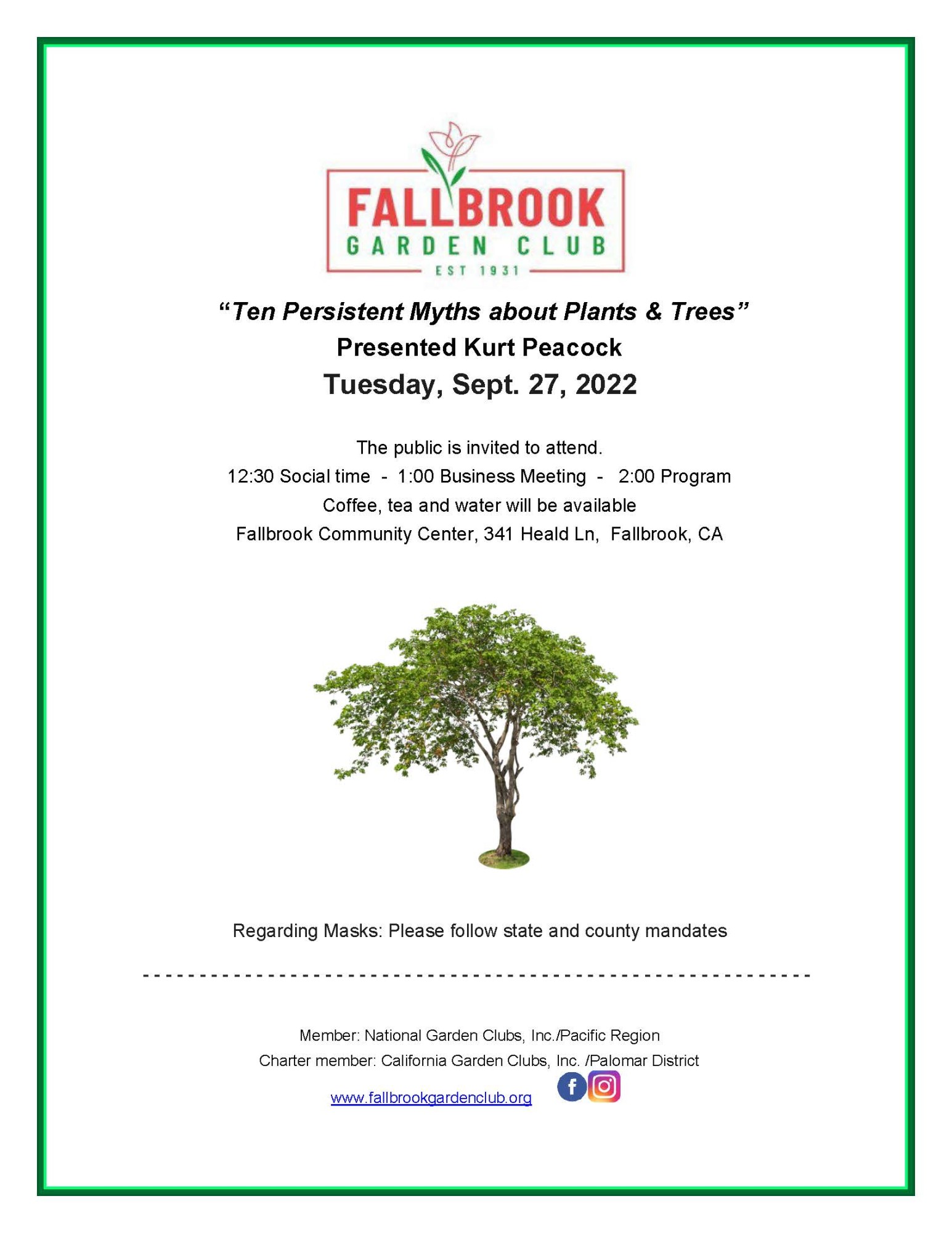 Fallbrook Garden Club Meeting - Fallbrook Chamber of Commerce