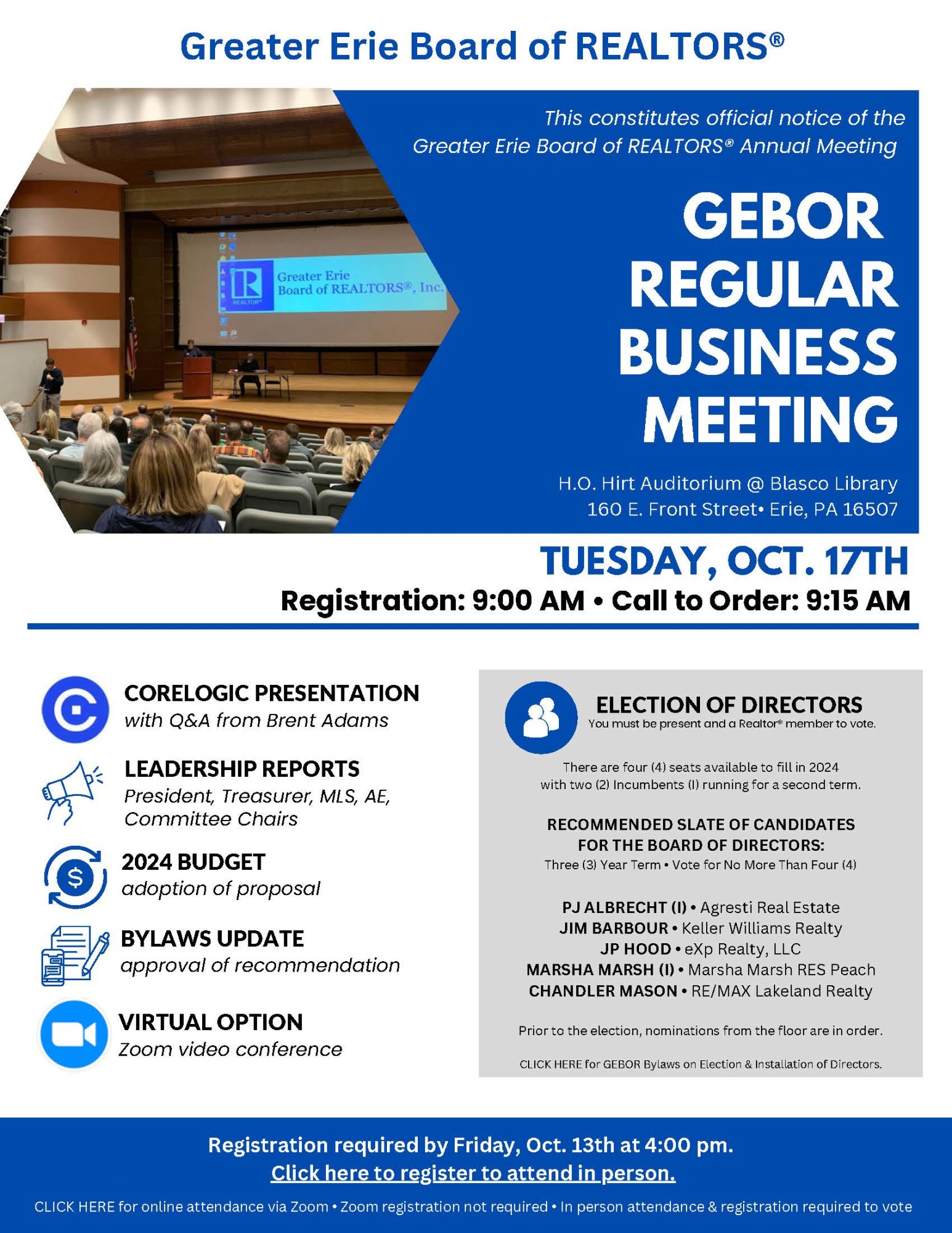 GEBOR Regular Business Meeting - Event Registration
